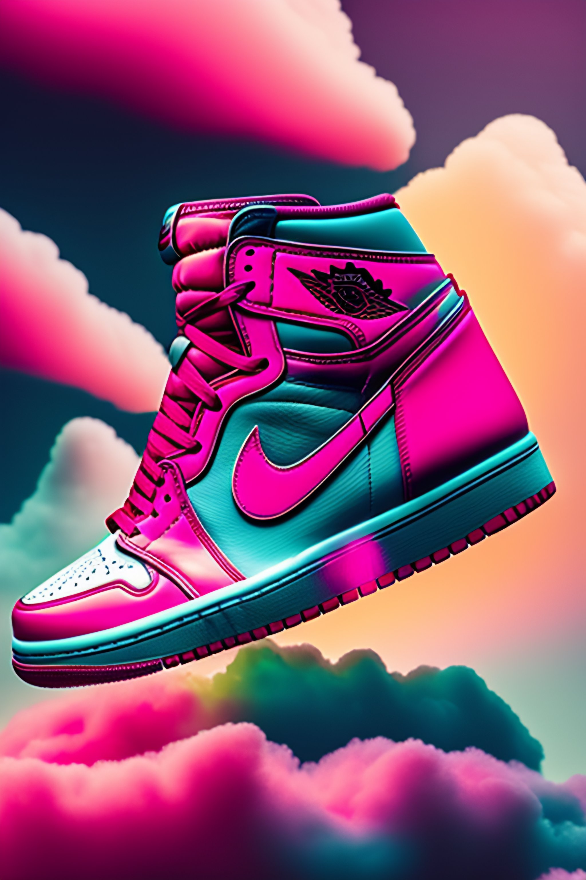 Lexica - Nike jordan 1 "chicago" colorway, pink cloud background