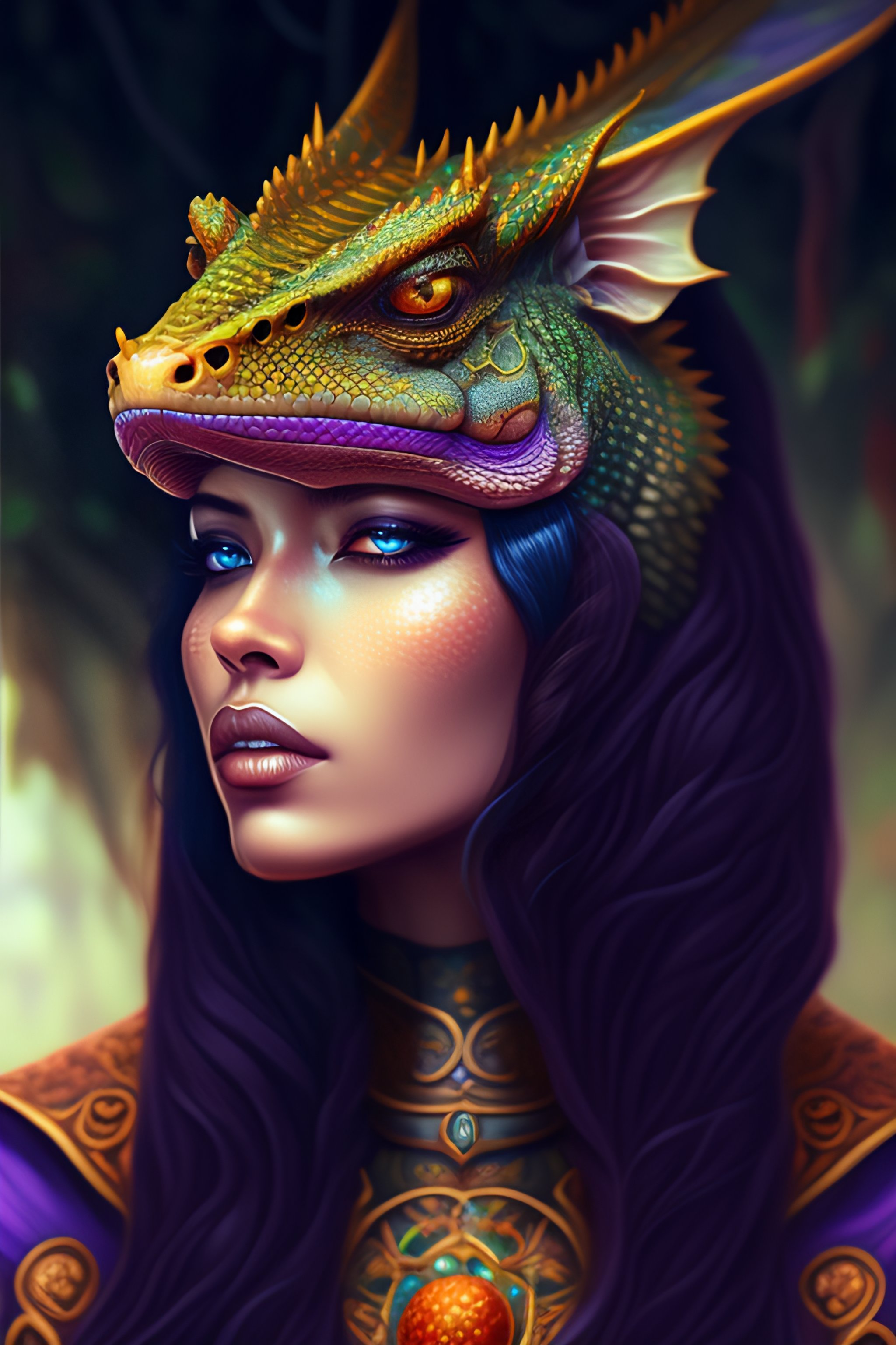 Lexica - Lizardfolk concept art portrait by Casey Weldon, Olga Kvasha ...