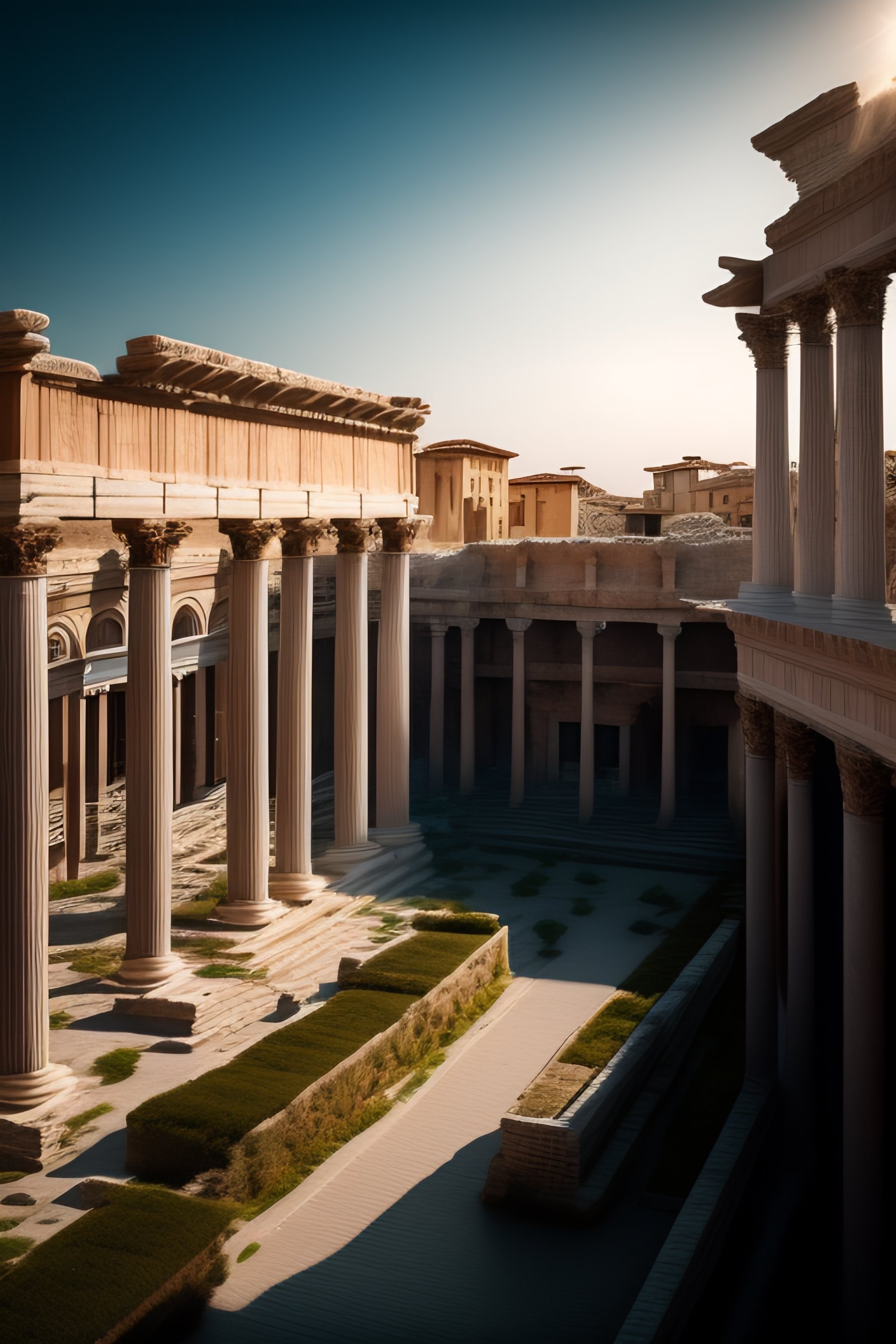 Lexica - Photograph of a Roman city, roman architecture