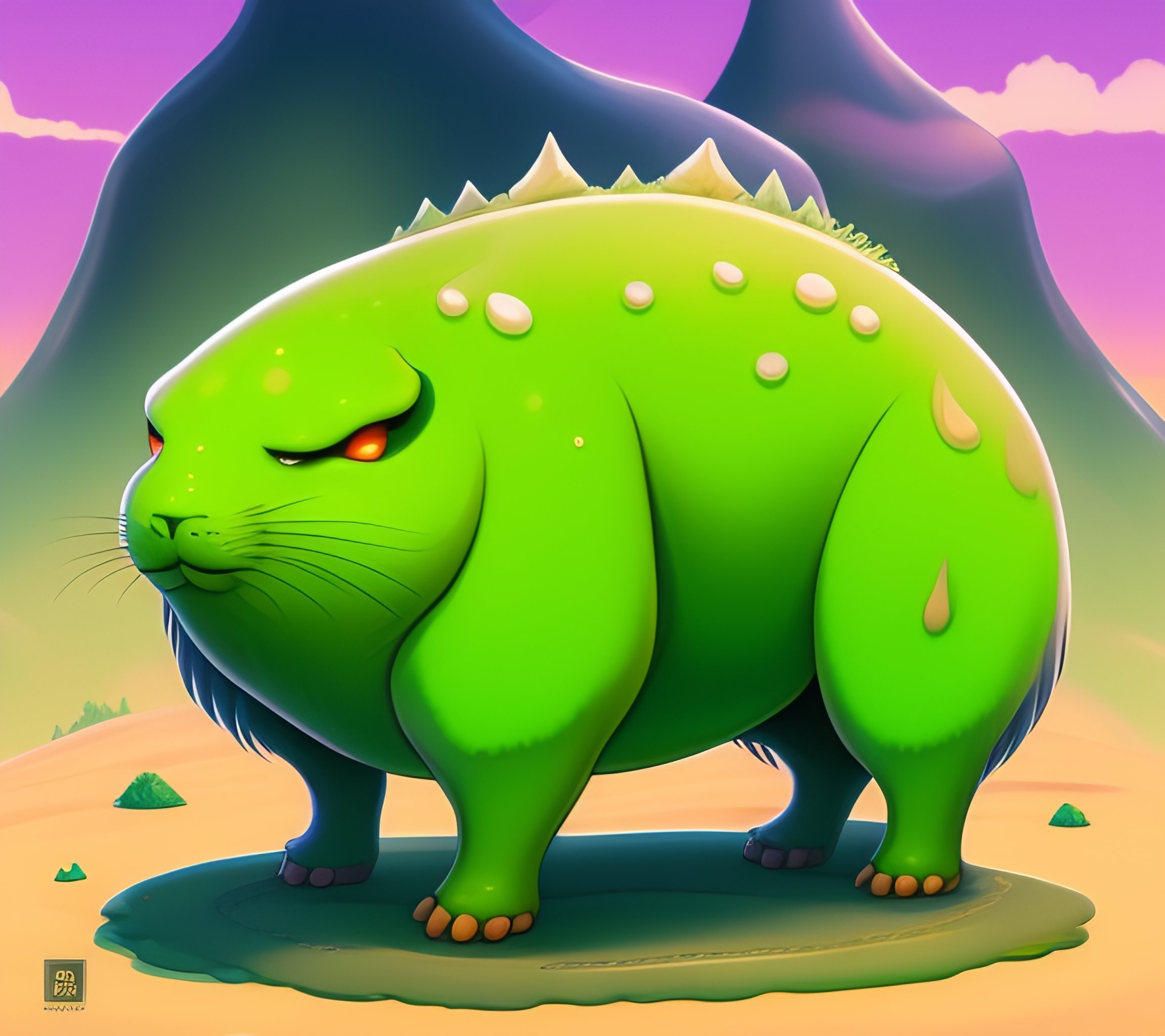Lexica - Top down full body view of a slime monster fantasy ghibli art ...