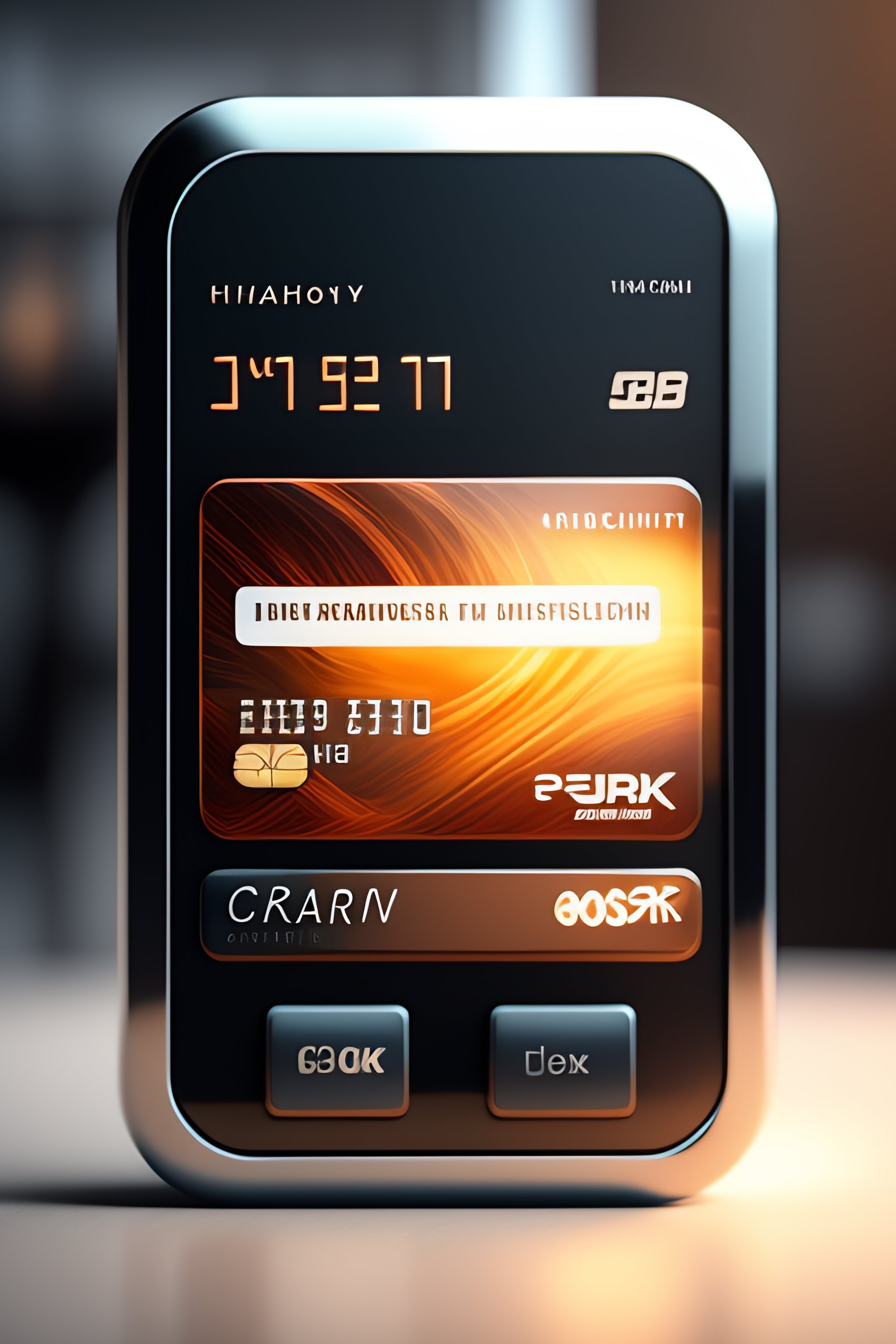 Lexica - Credit card, screen touch, icons app, dramatic lighting ...