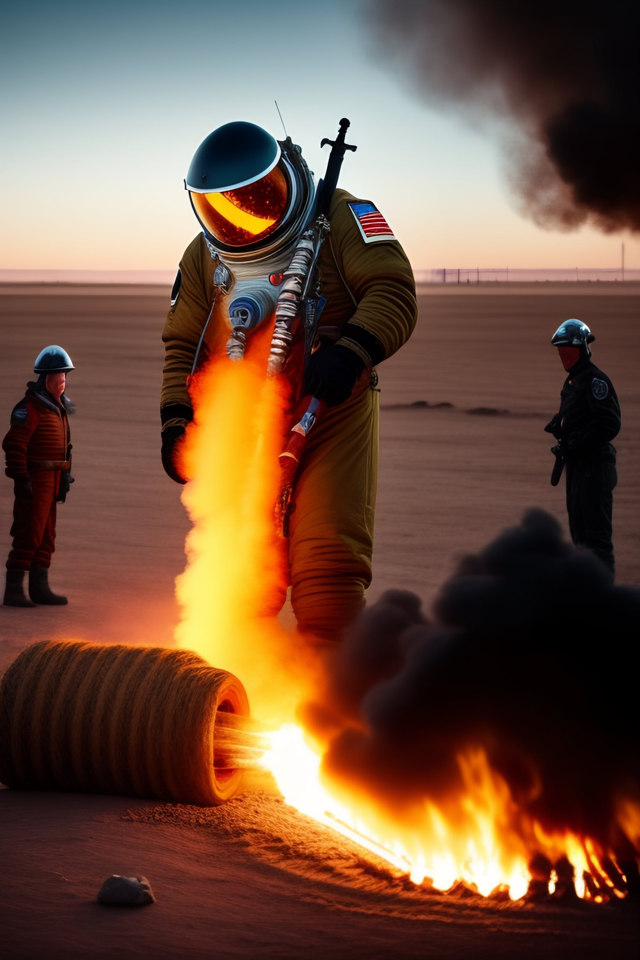 Lexica - Poor peasants burn a Soviet cosmonaut at the stake like a heretic