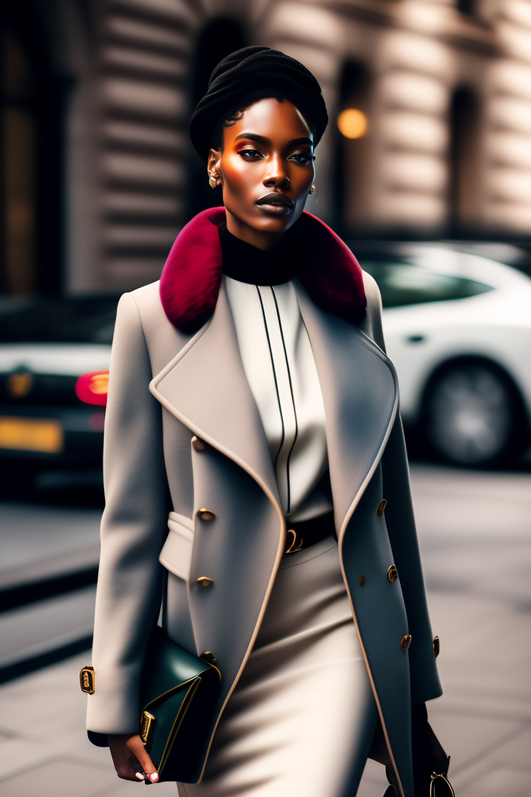 Lexica - Model in a Gucci coat, vogue