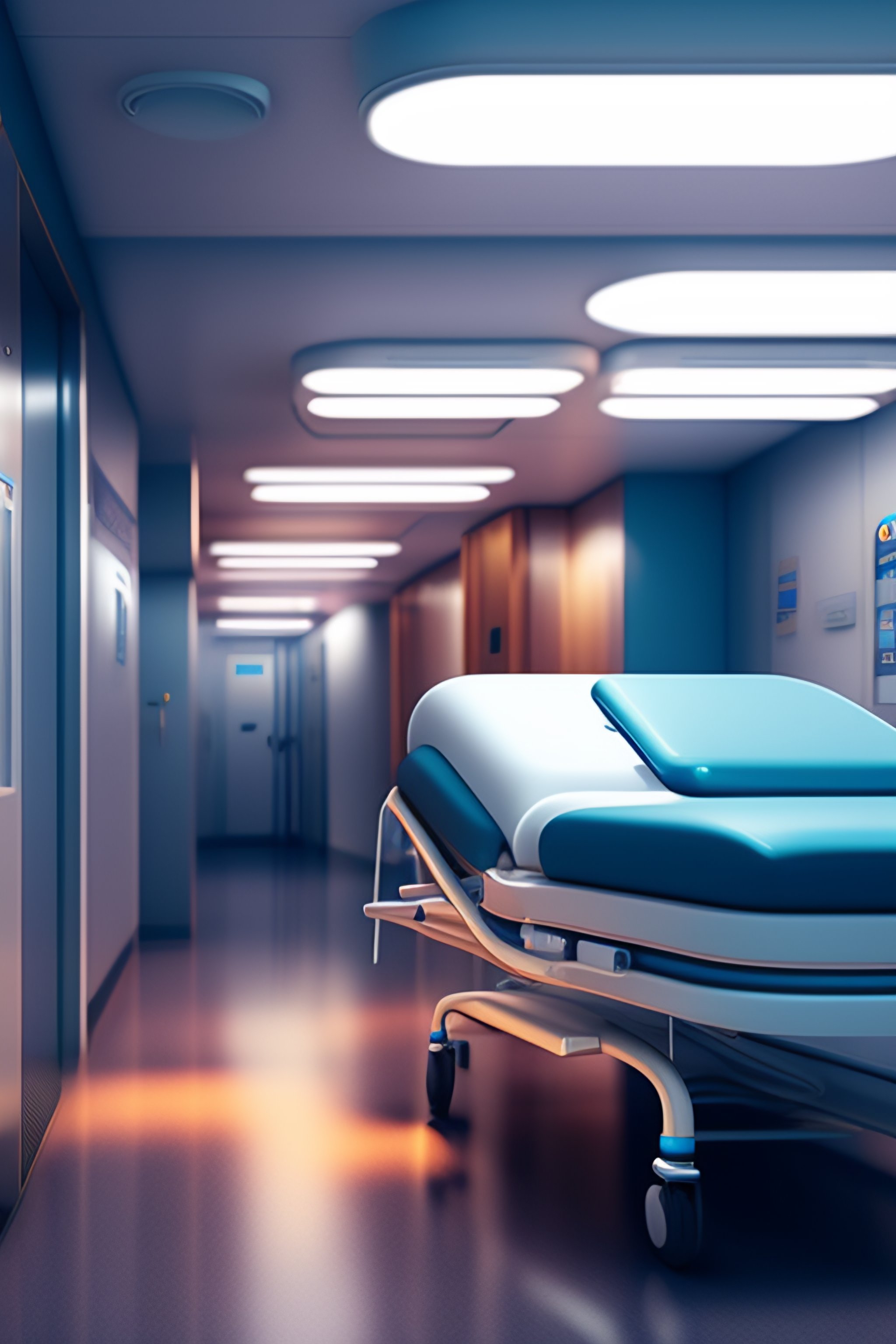 Lexica - Year 2123 hospital emergency room, advanced medicine, 4k, lumen