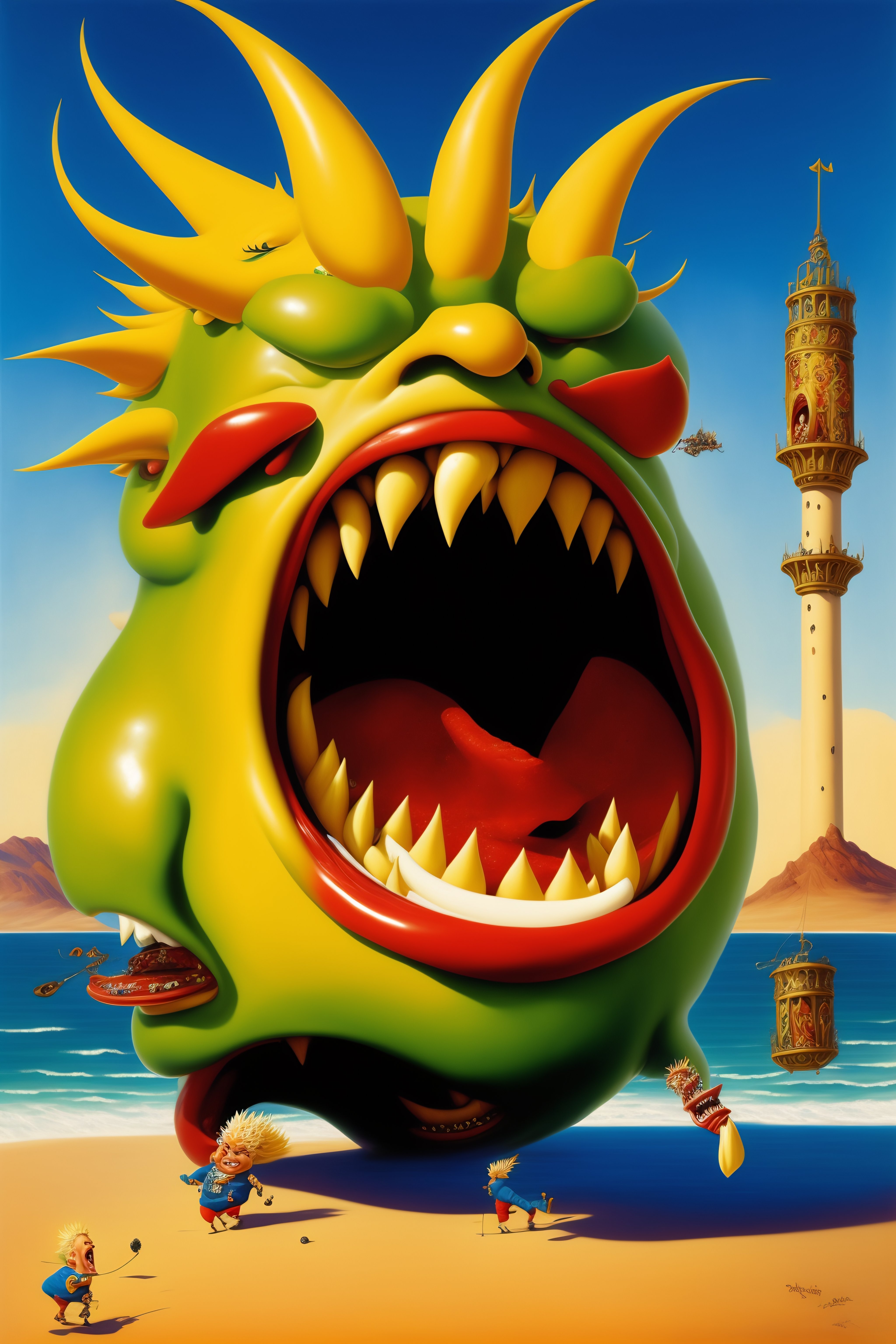 Lexica - Guy Fieri as a grotesque minion shrieking and gnashing his ...
