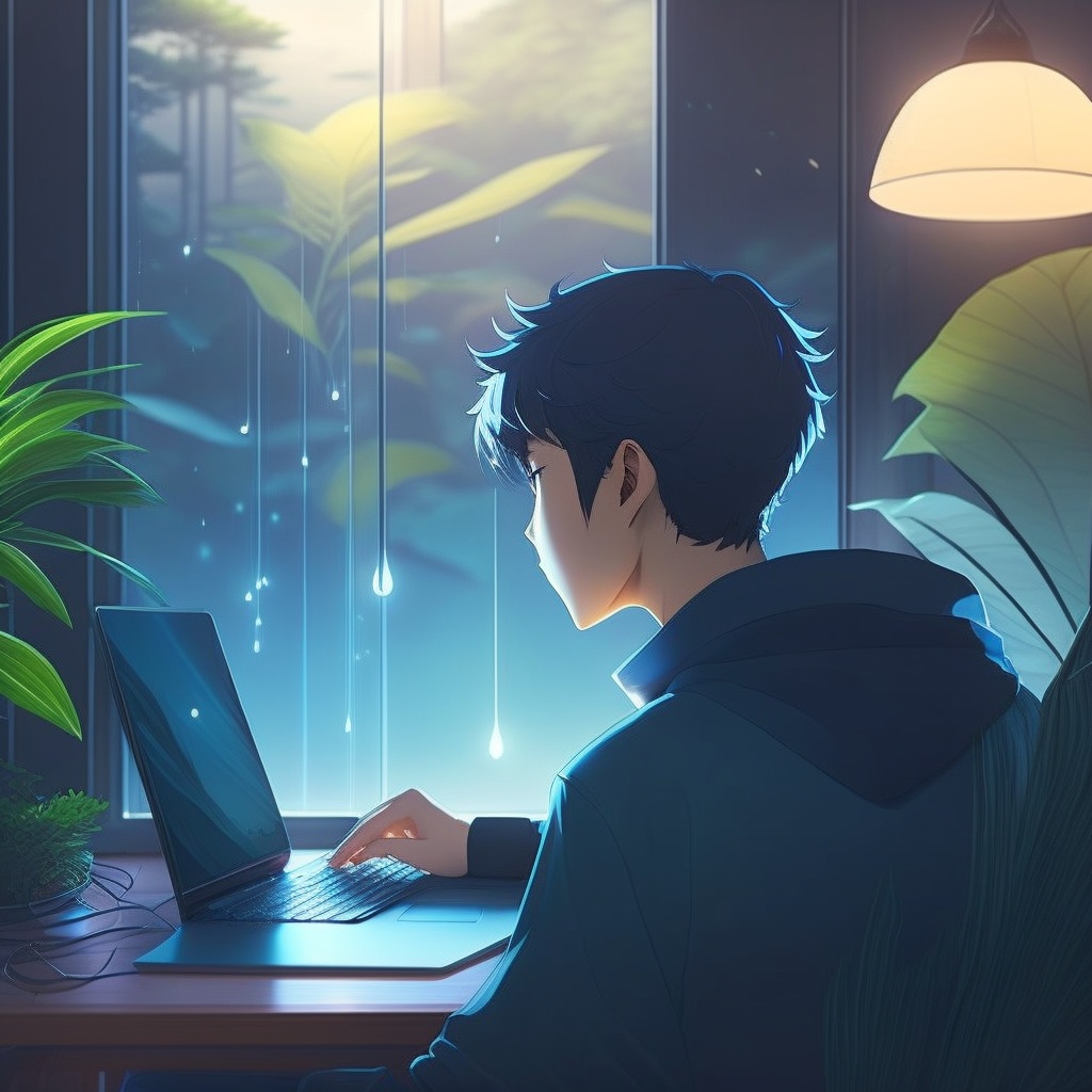 Lexica - Create a high resolution artwork of Anime Boy is programming ...