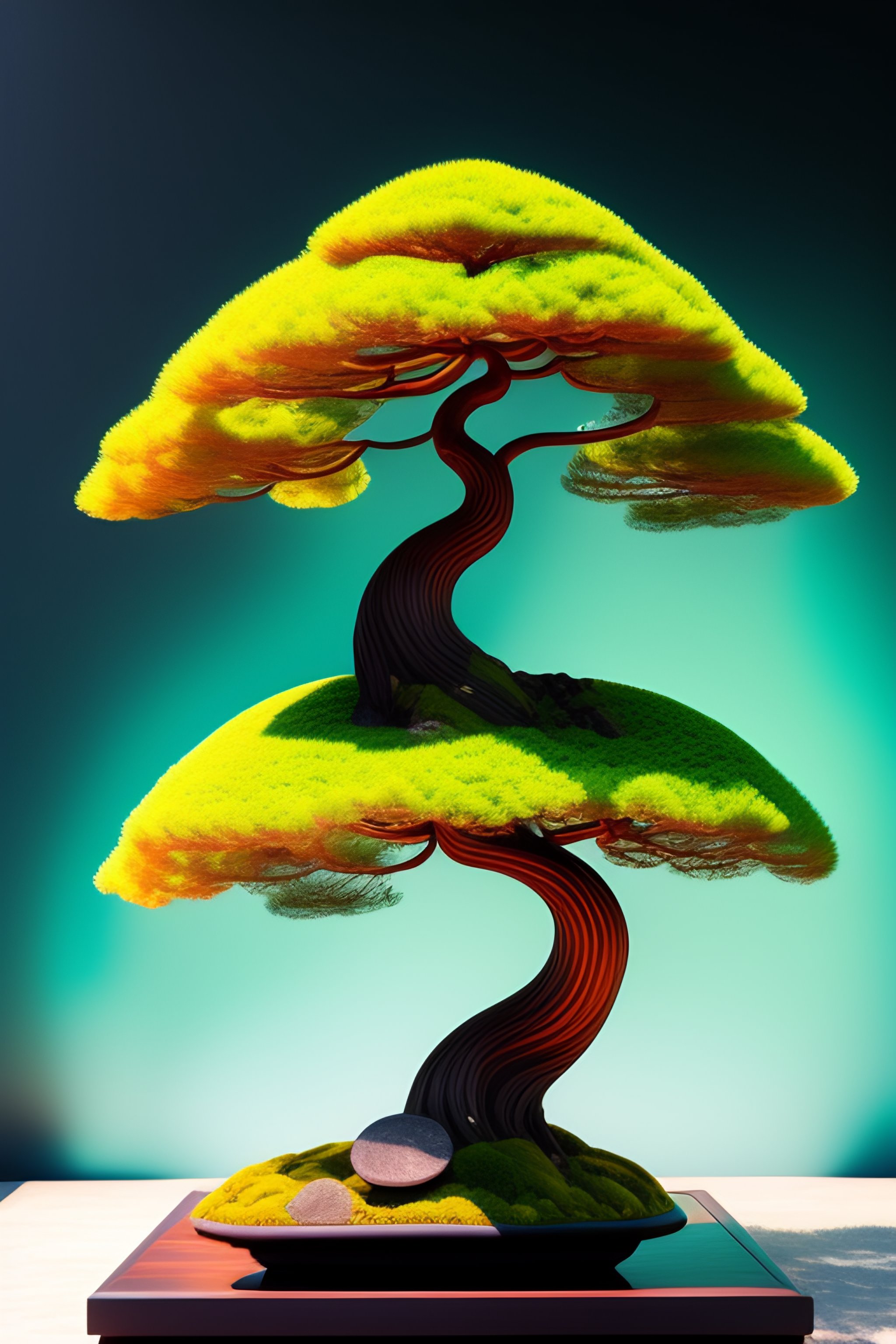Lexica - Futuristic science fiction bonsai tree, colorful, detailed ...