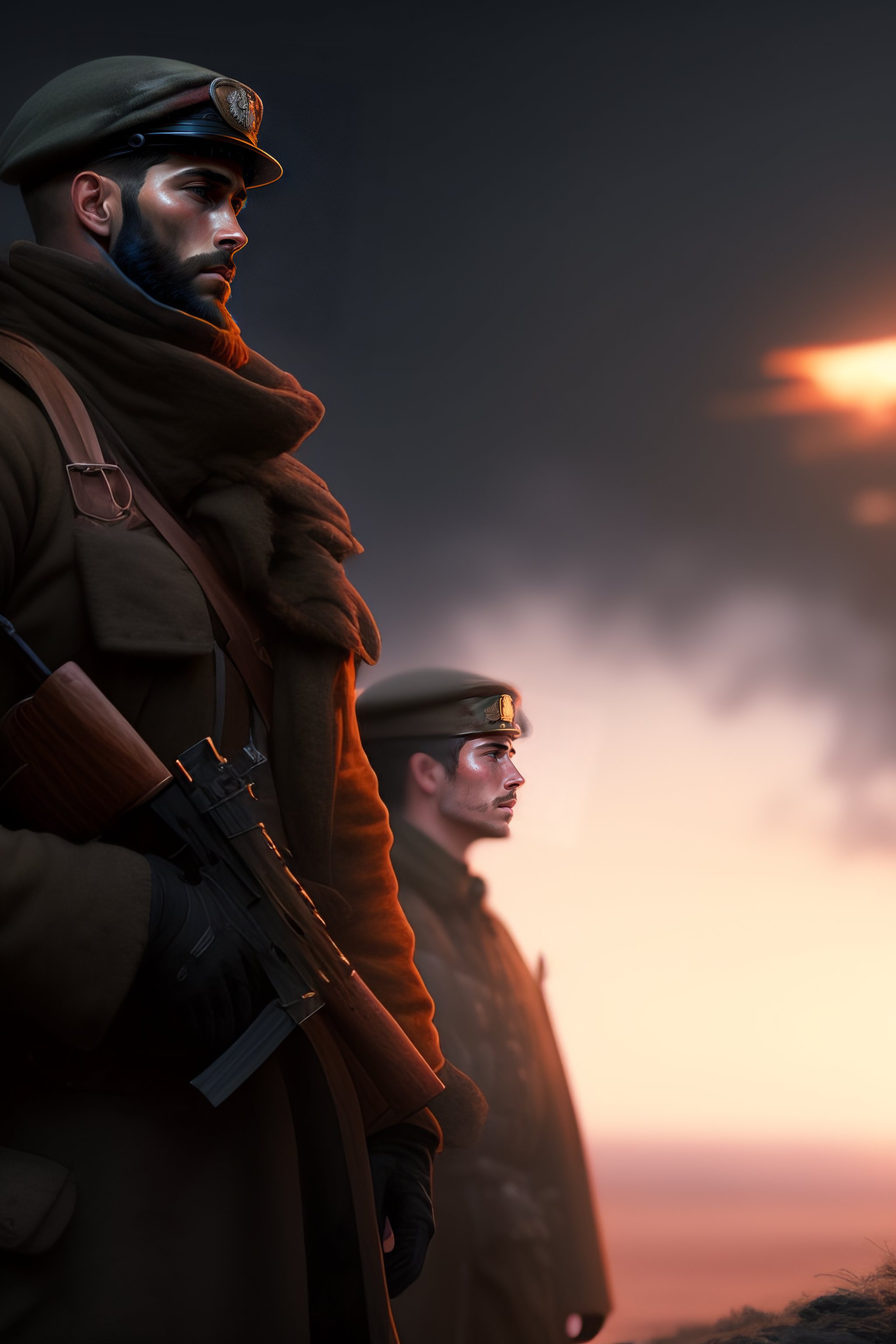 Lexica - Beautiful film still of a war movie where a lone survivor, one ...