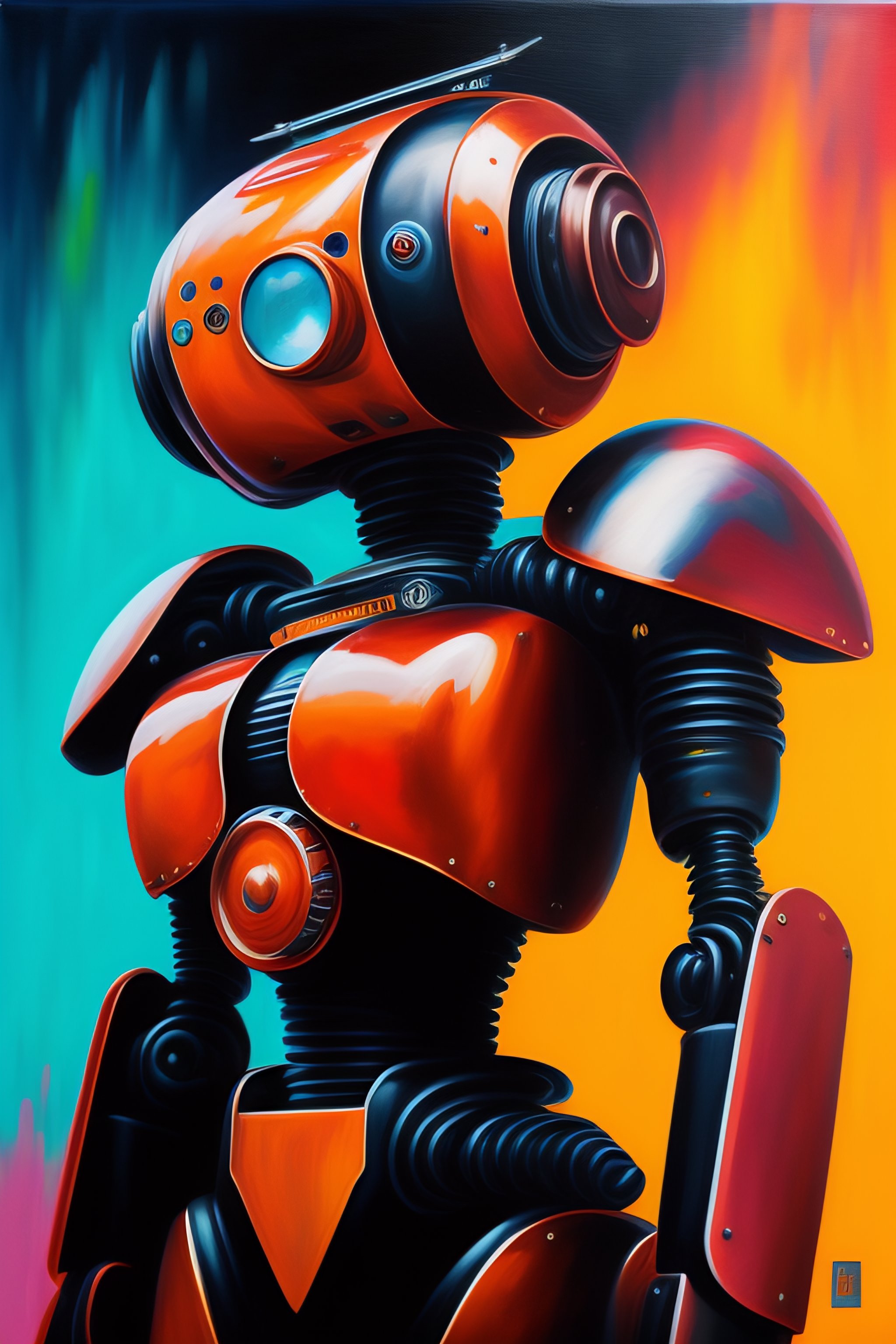 Lexica - A robot painting on a canvas