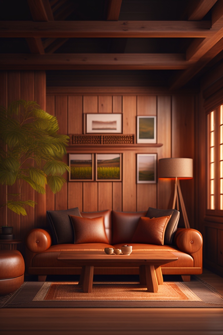 Lexica - "Capture a photorealistic image of a rustic living room ...