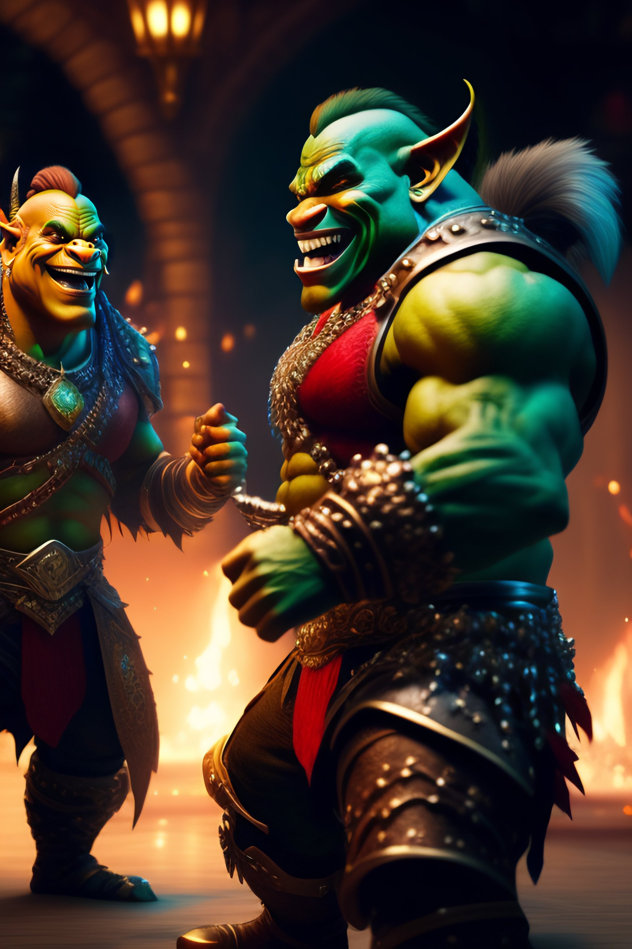 Lexica - Orcs dancing happy, hd