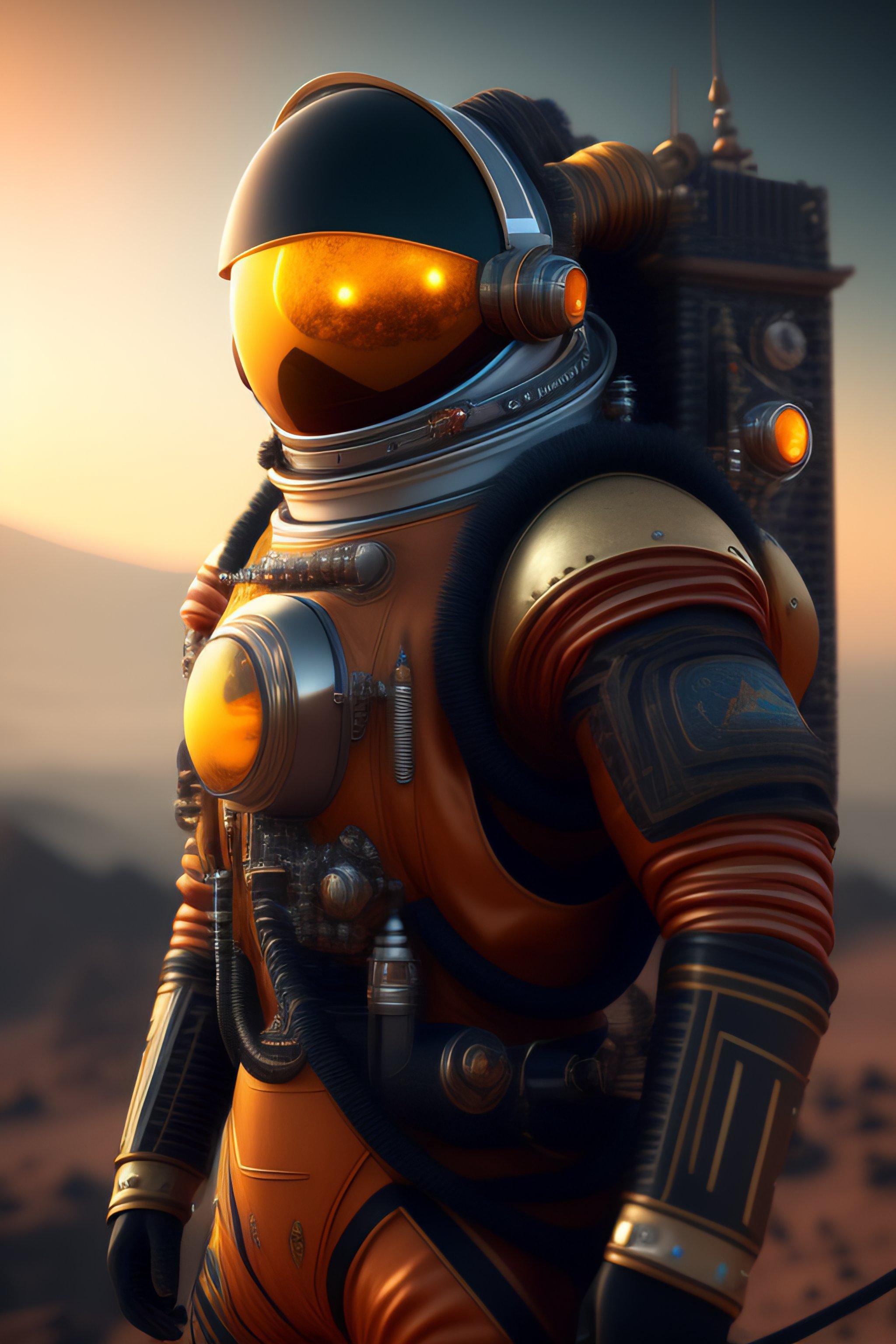 Lexica - An astronaut on a Mars unreal engine steampunk