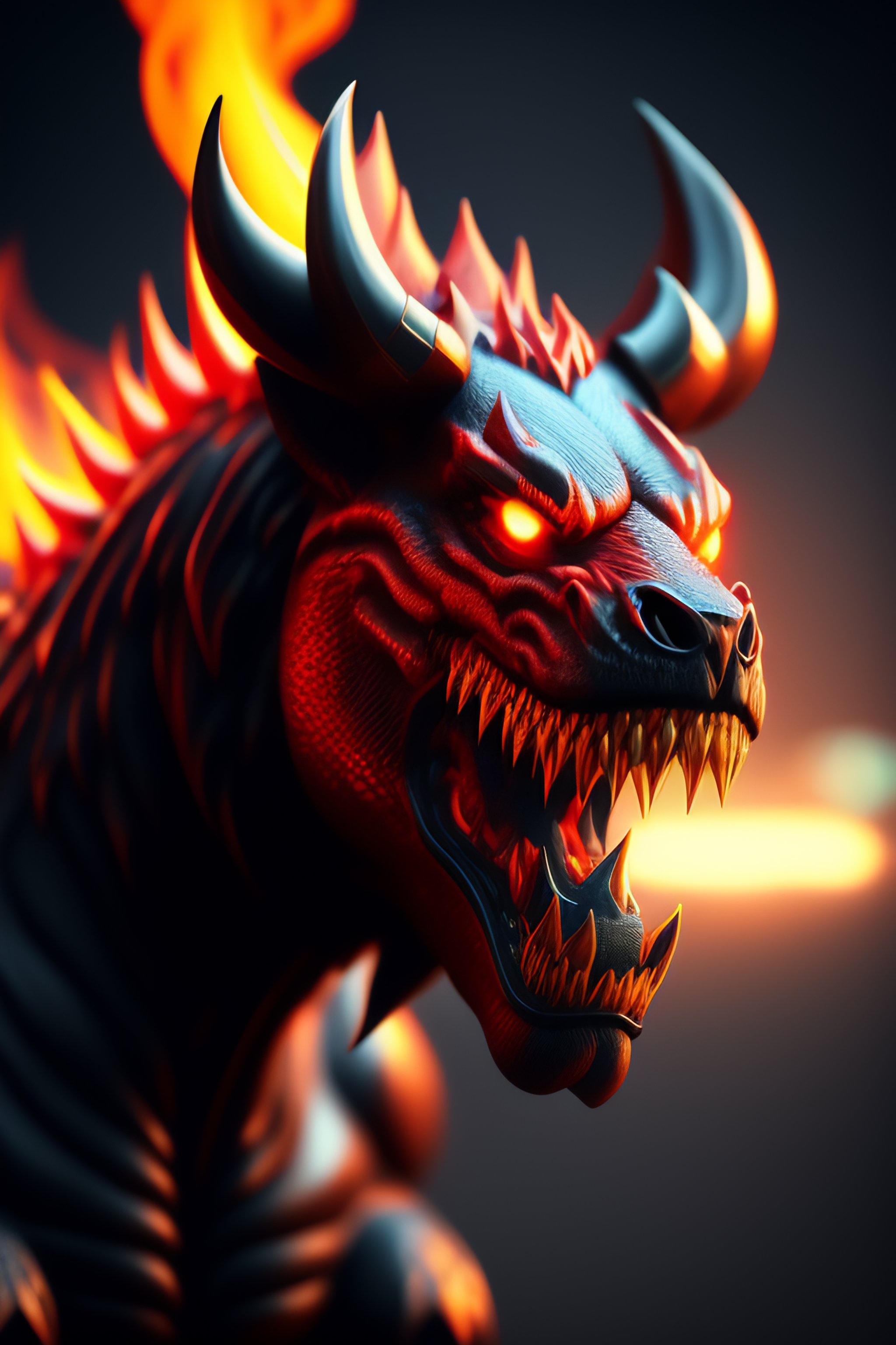Lexica - Devil terrifying monster, fire, sharp detail, ray tracing ...