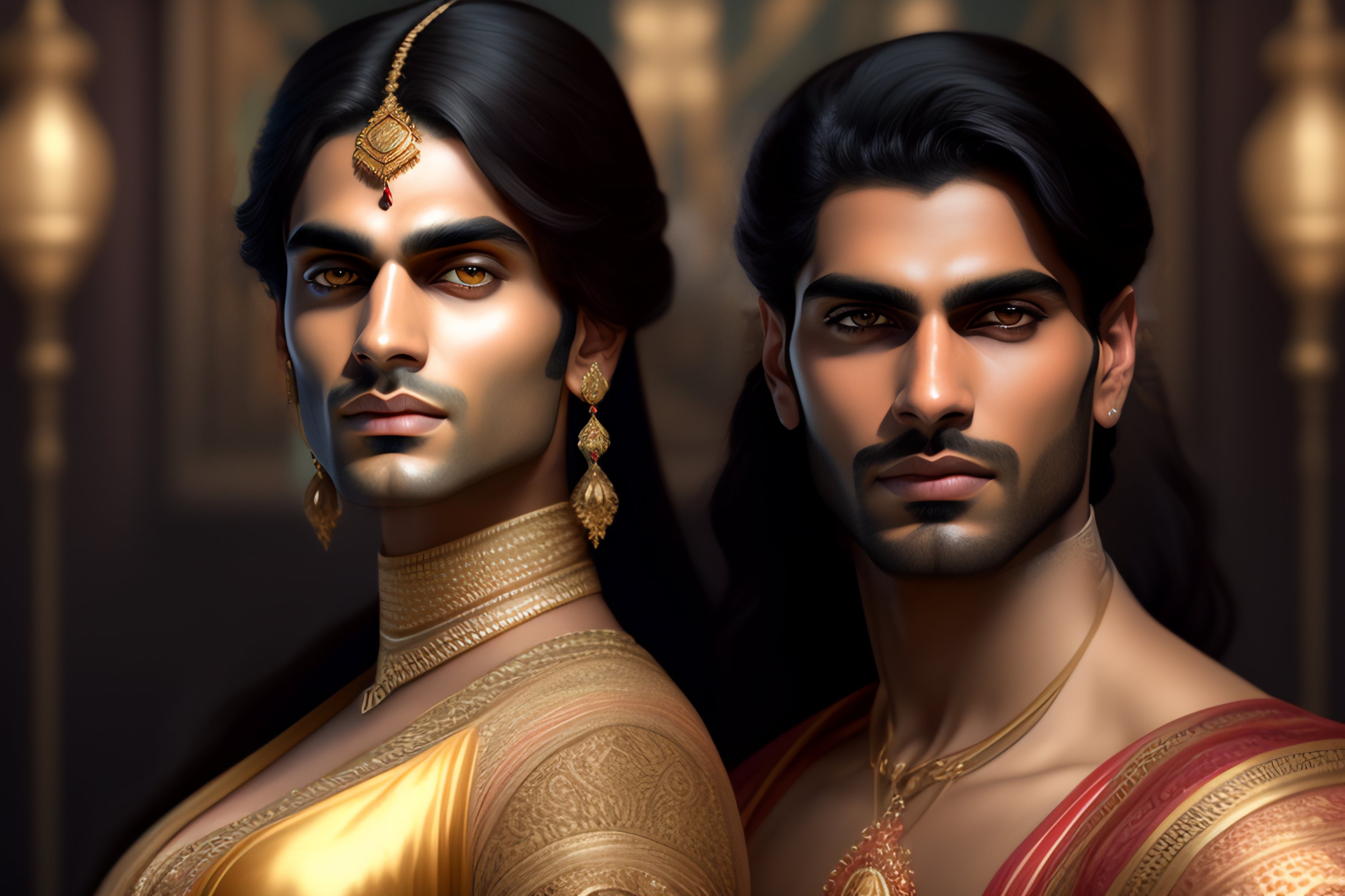 Lexica - A portrait of handsome young male indo-persian satan and his ...