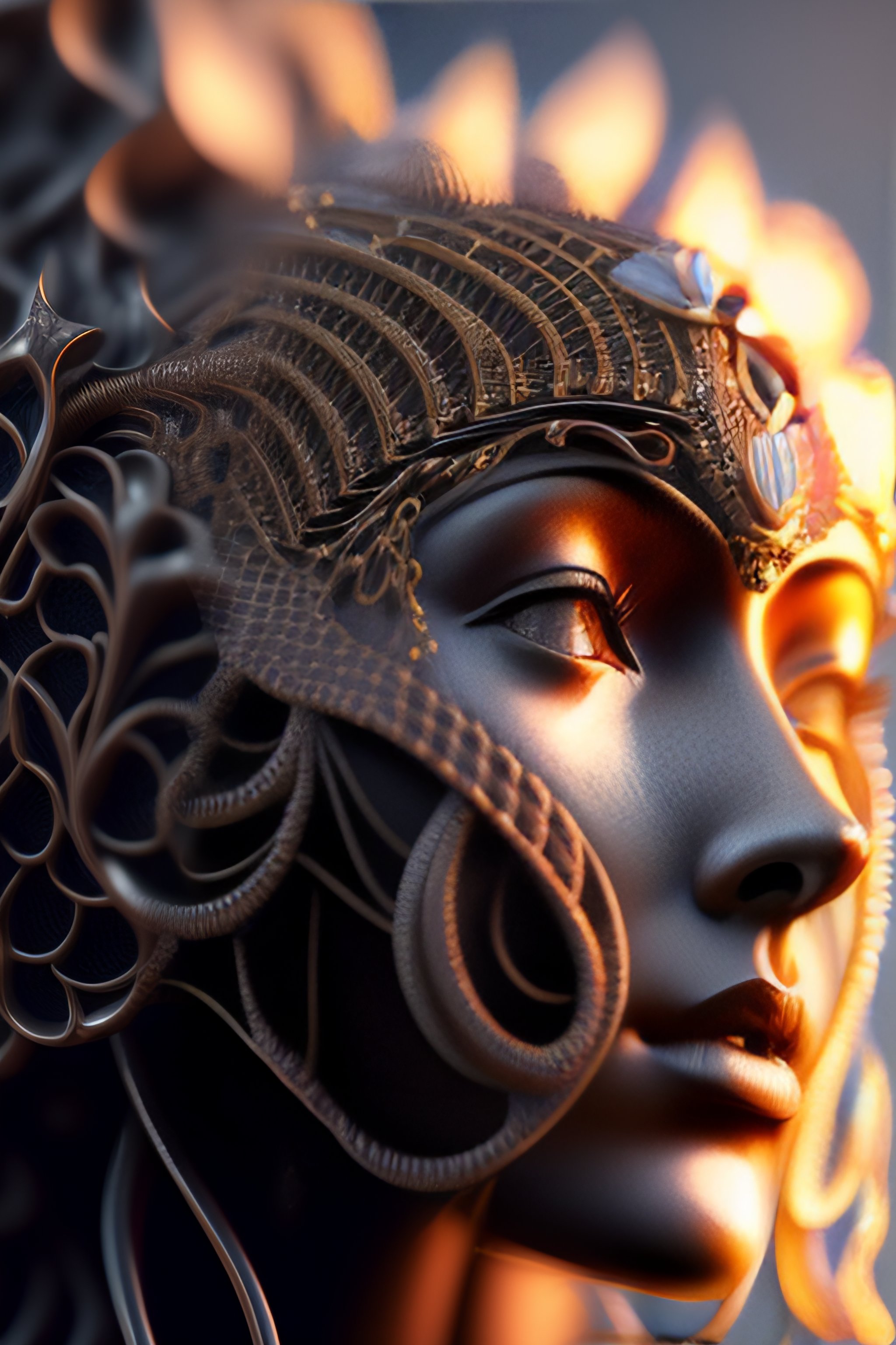 Lexica - Face coming out of a wall complex 3d render ultra detailed of ...