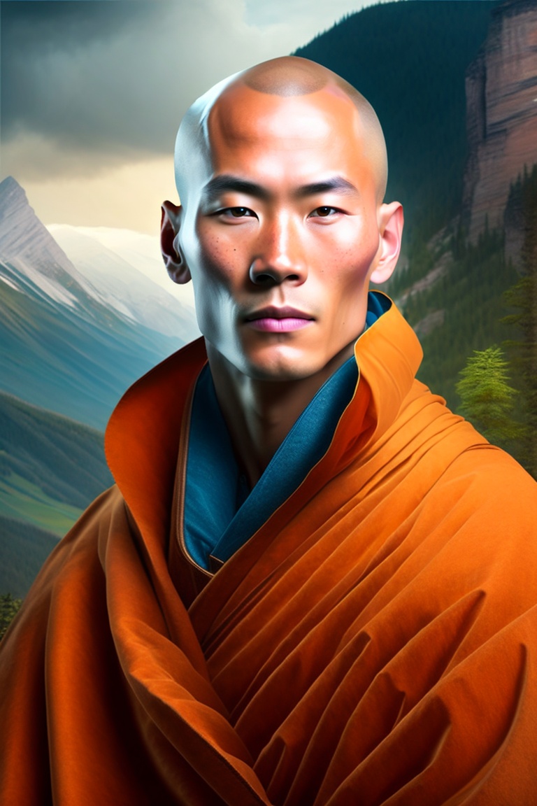 Lexica - The portrait captures the essence of the shoaling monk living ...