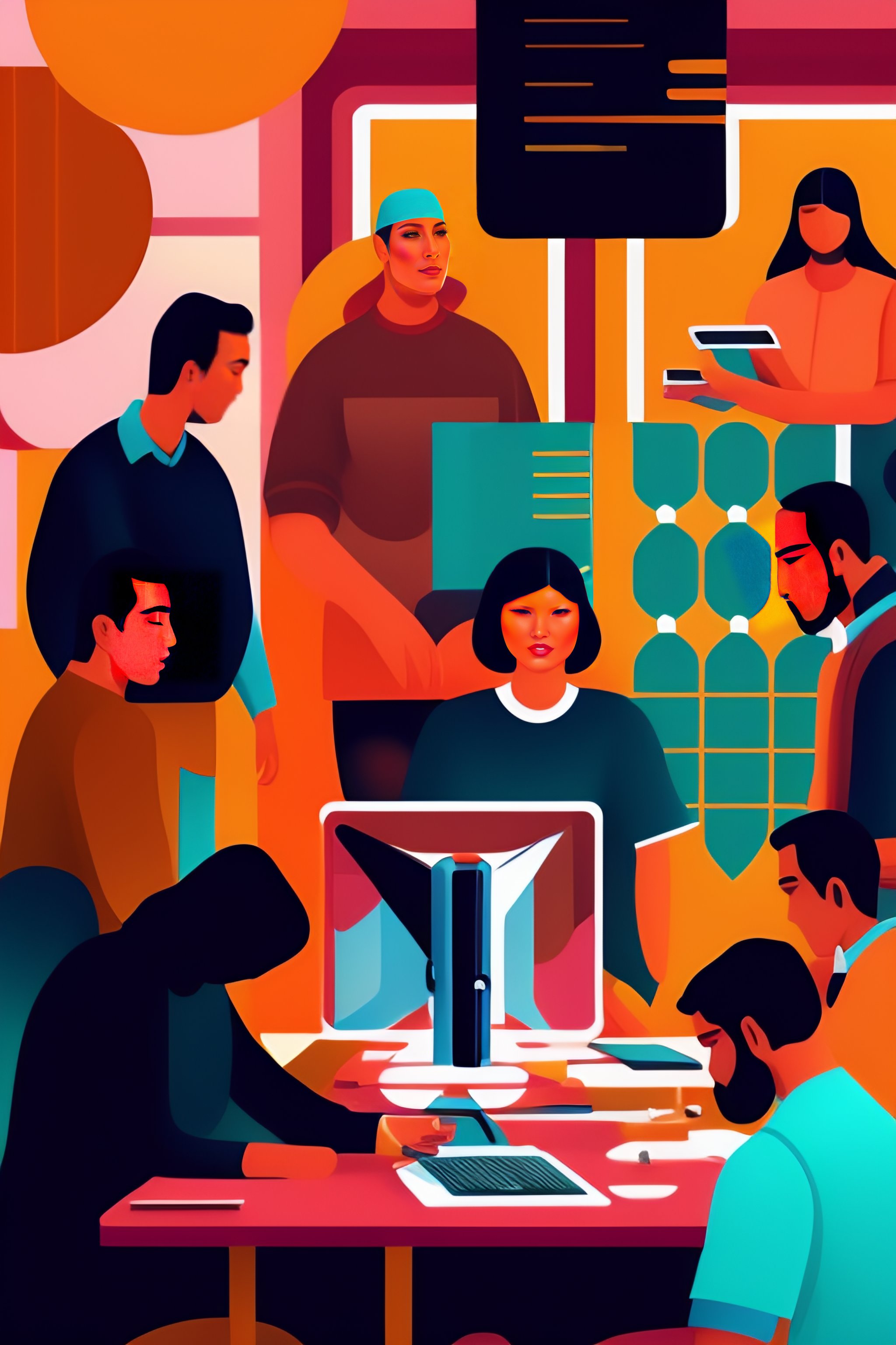 Lexica - Illustration of a group of Moroccan designers working together ...