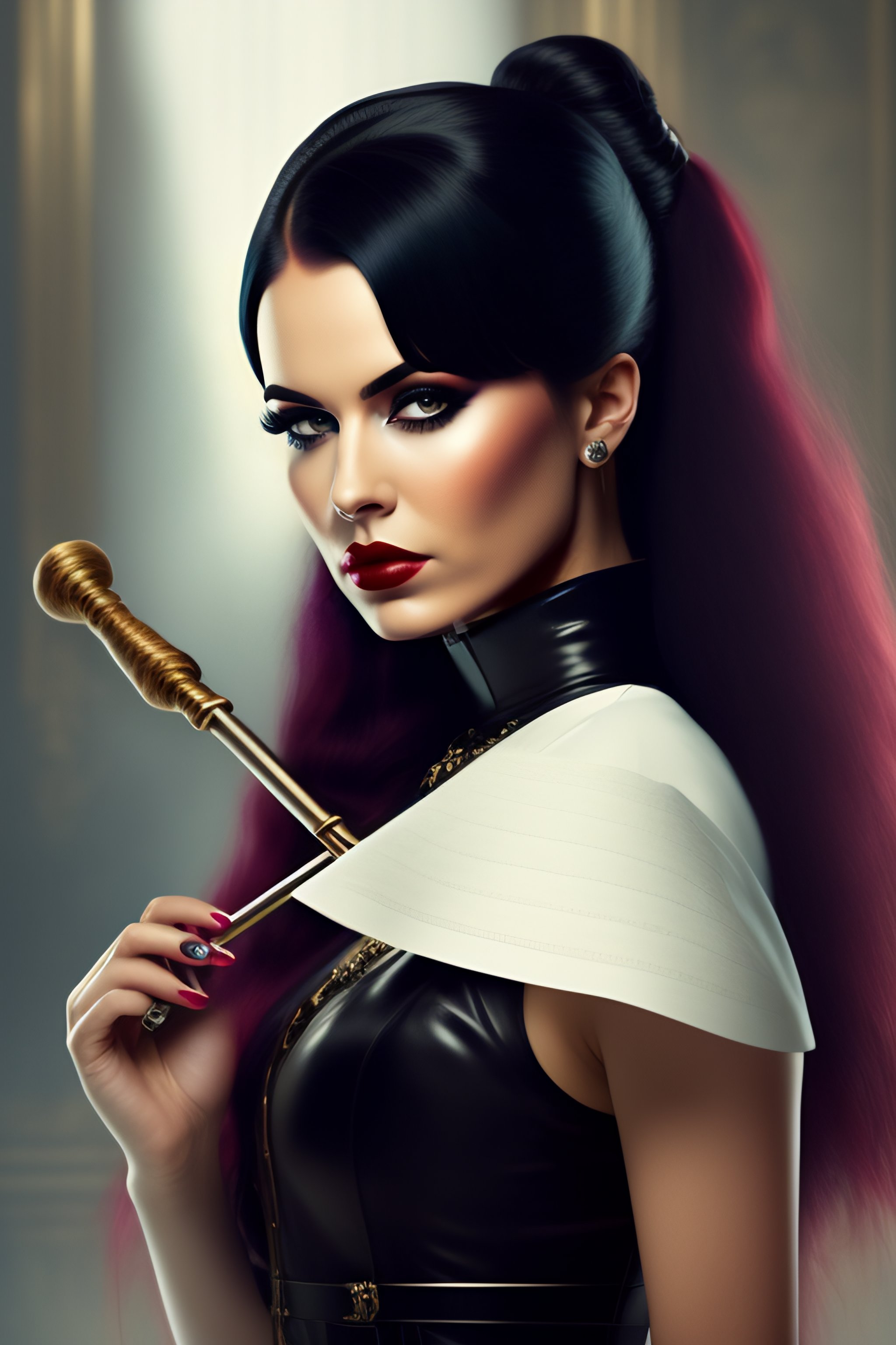 Lexica - Goth girl who is holding a hammer to a pice of paper