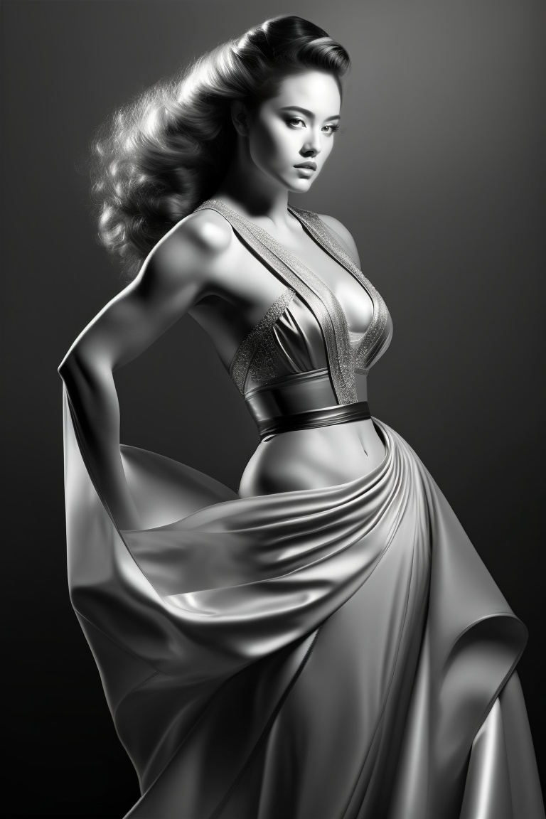 Lexica - Pencil grayscale, full body, dynamic pose, theatrical lighting, toga, beautiful woman