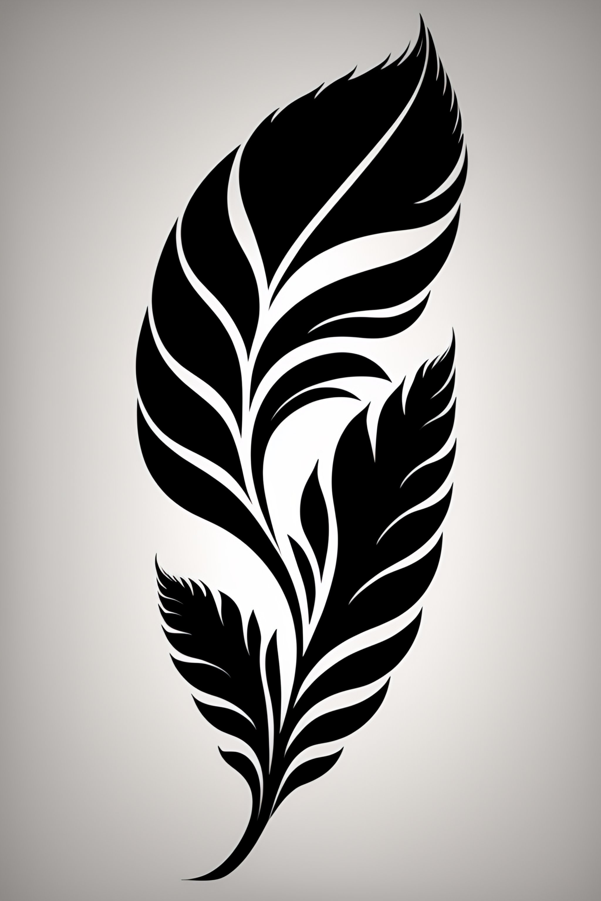 Feather Tattoo Design Black And White