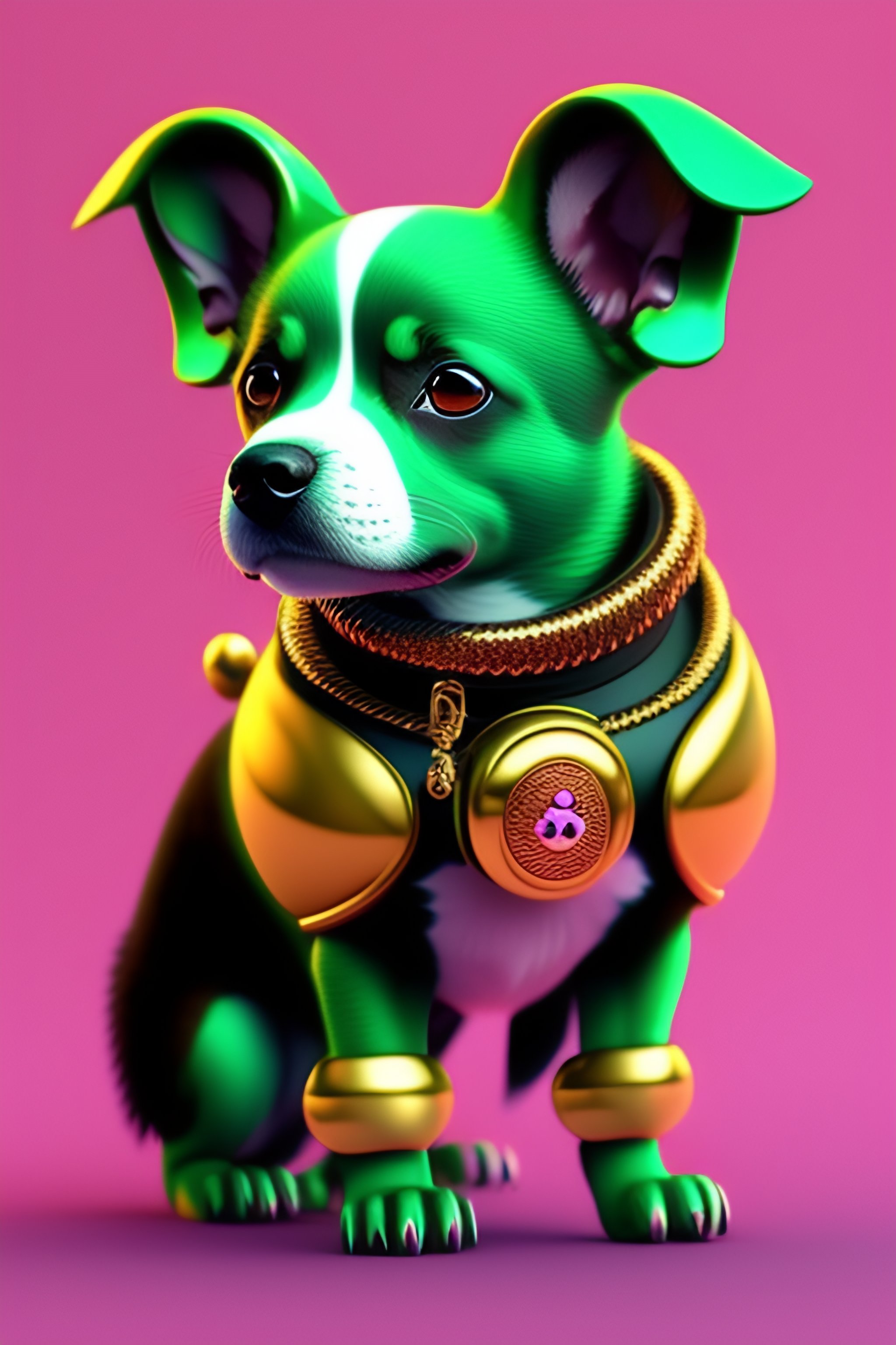 Lexica - Cute and adorable cartoon ciber punk dog, fantasy, dreamlike ...