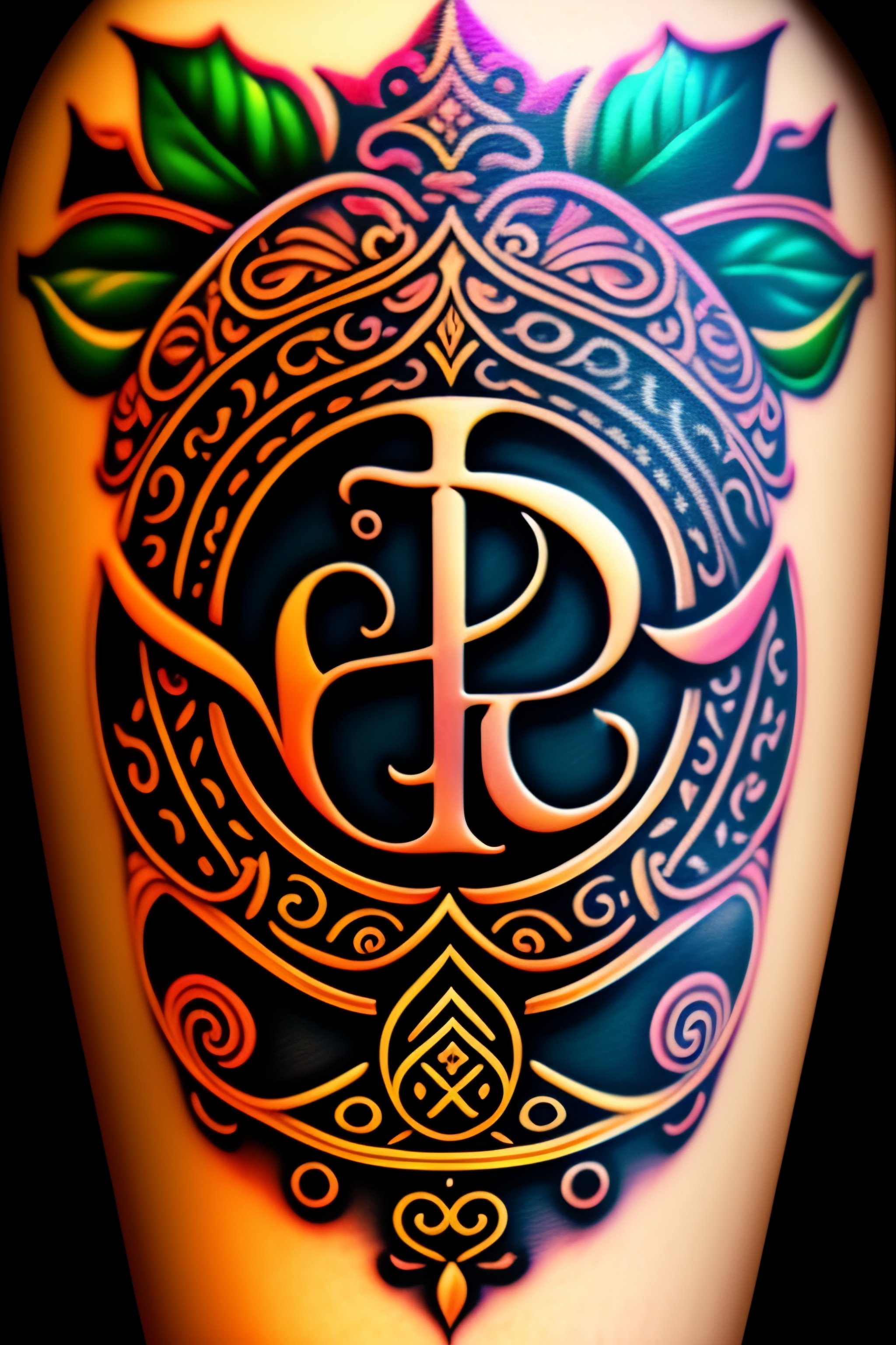 P Letter Design Tattoo
