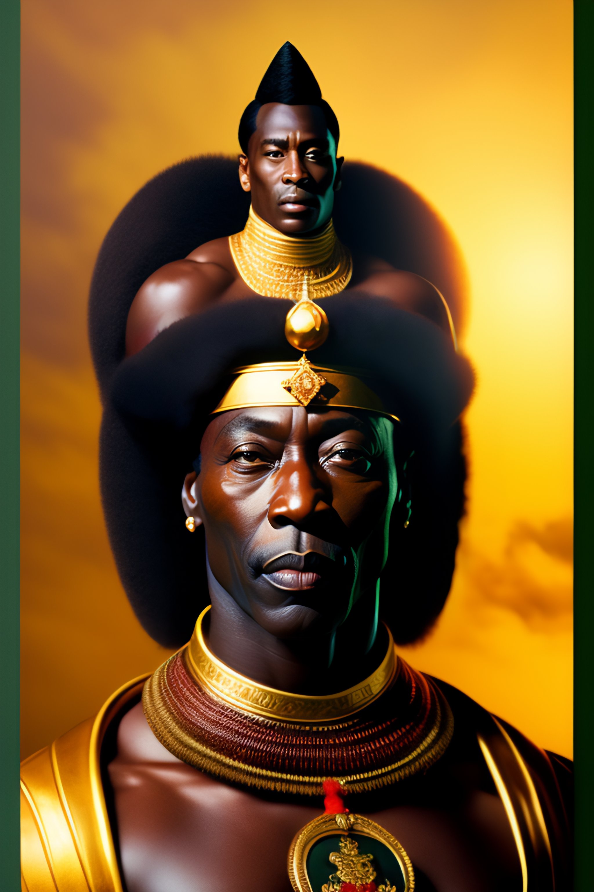 Lexica - Pele as gon in throne with ball