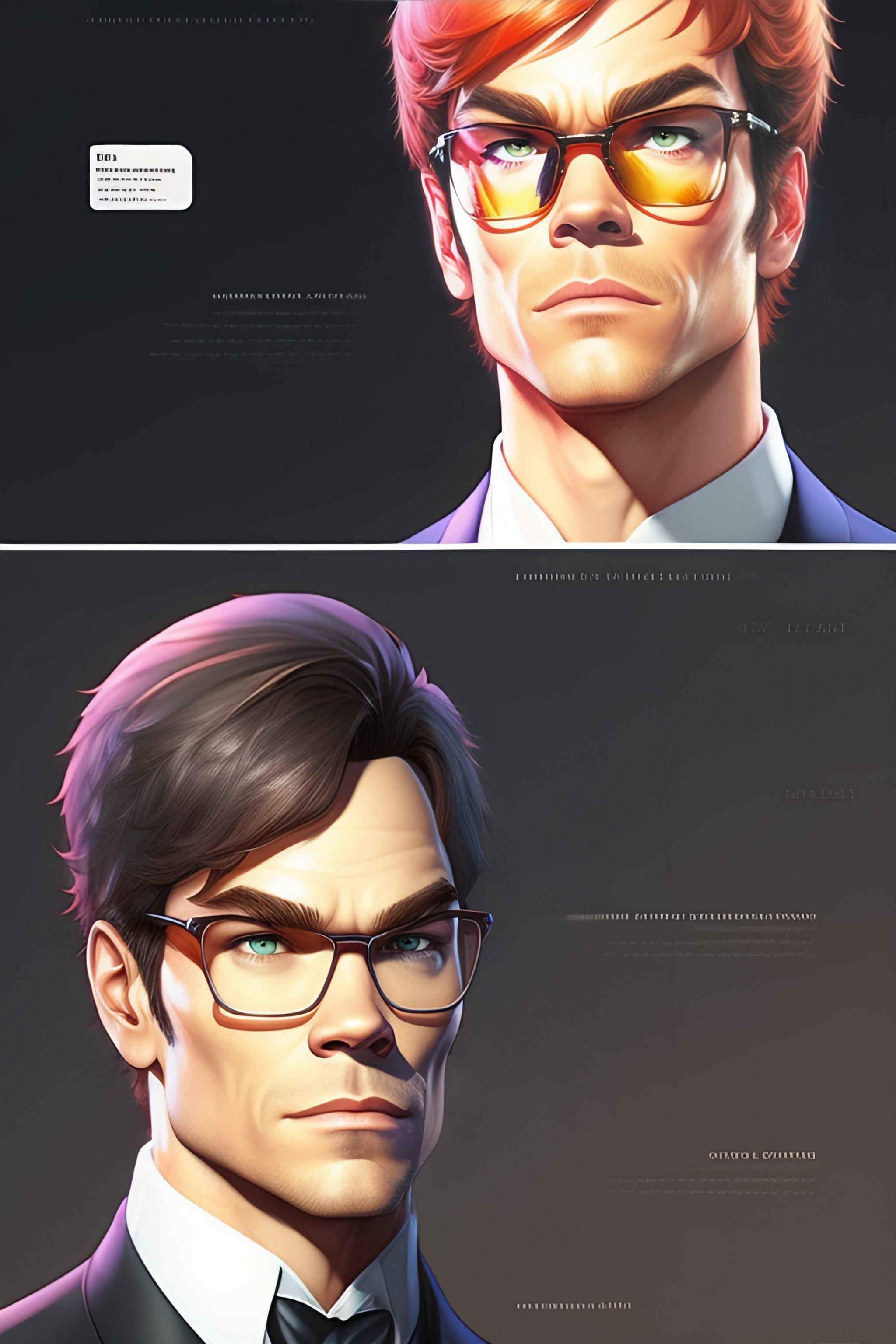 Lexica - Character concept art of Michael C. Hall as dexter as an anime ...