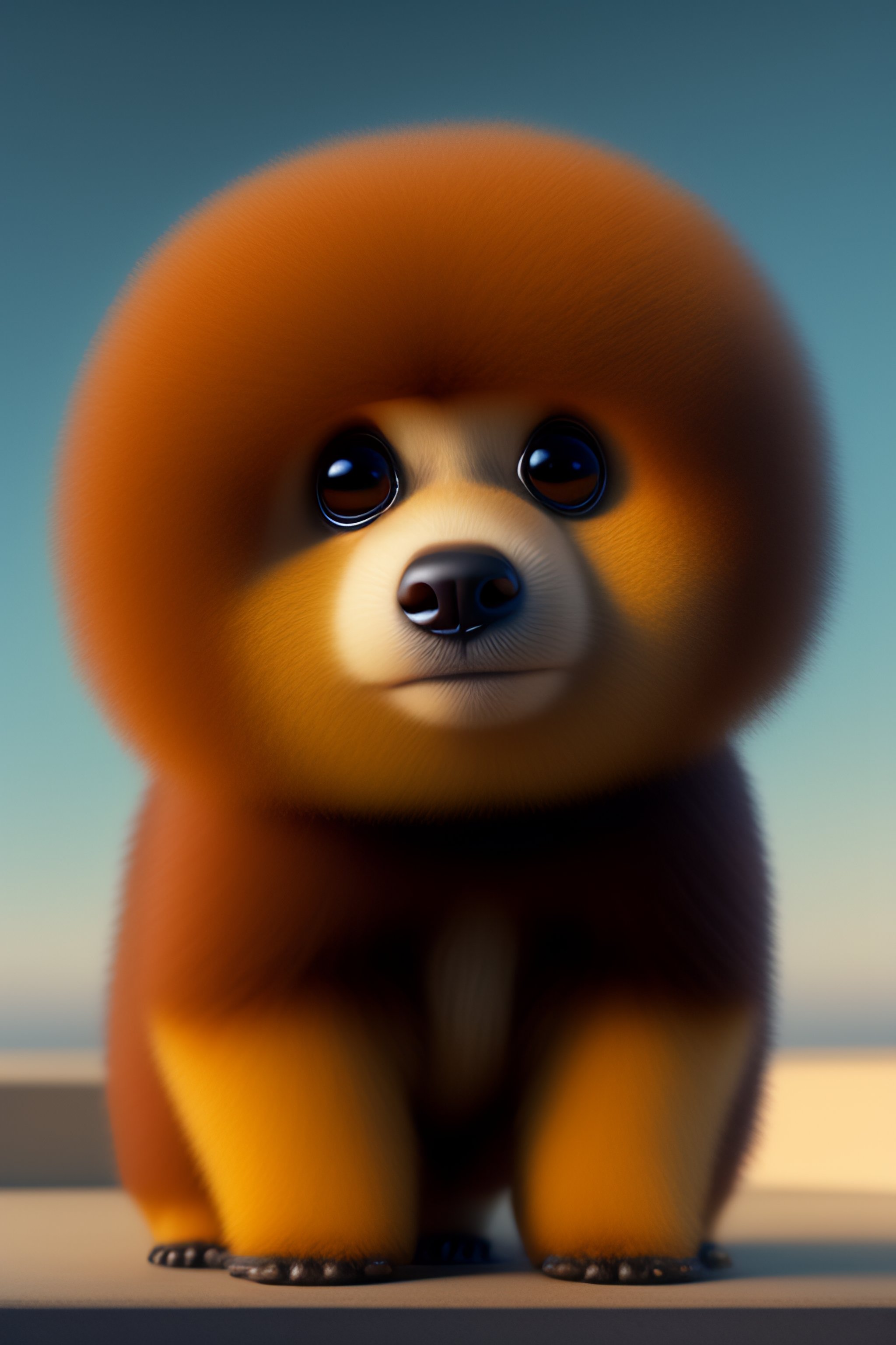 Lexica - Hyper realistic cute fluffy Cheburashka with two ears and big ...