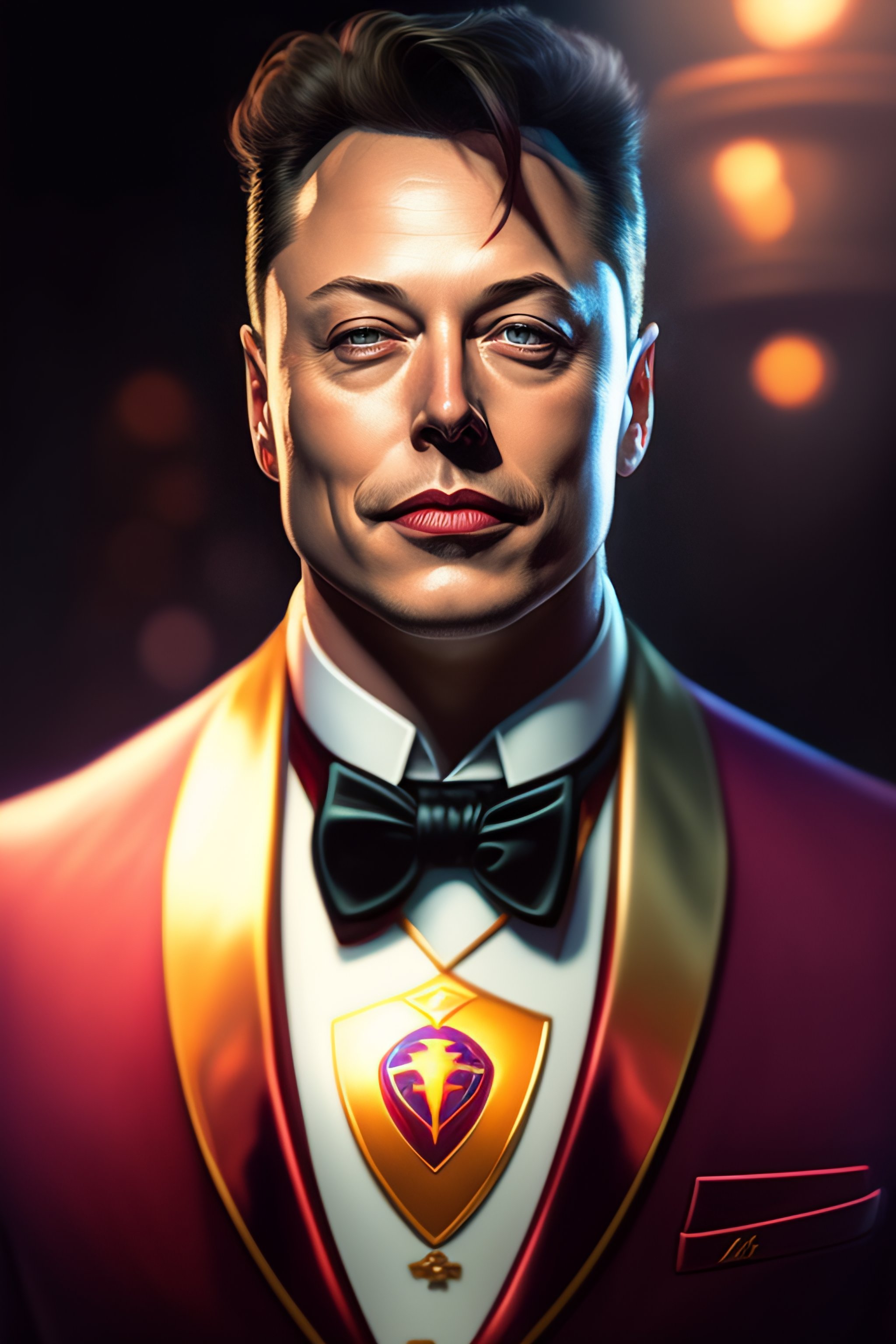 Lexica - Elon musk as the joker, realistic portrait, symmetrical ...