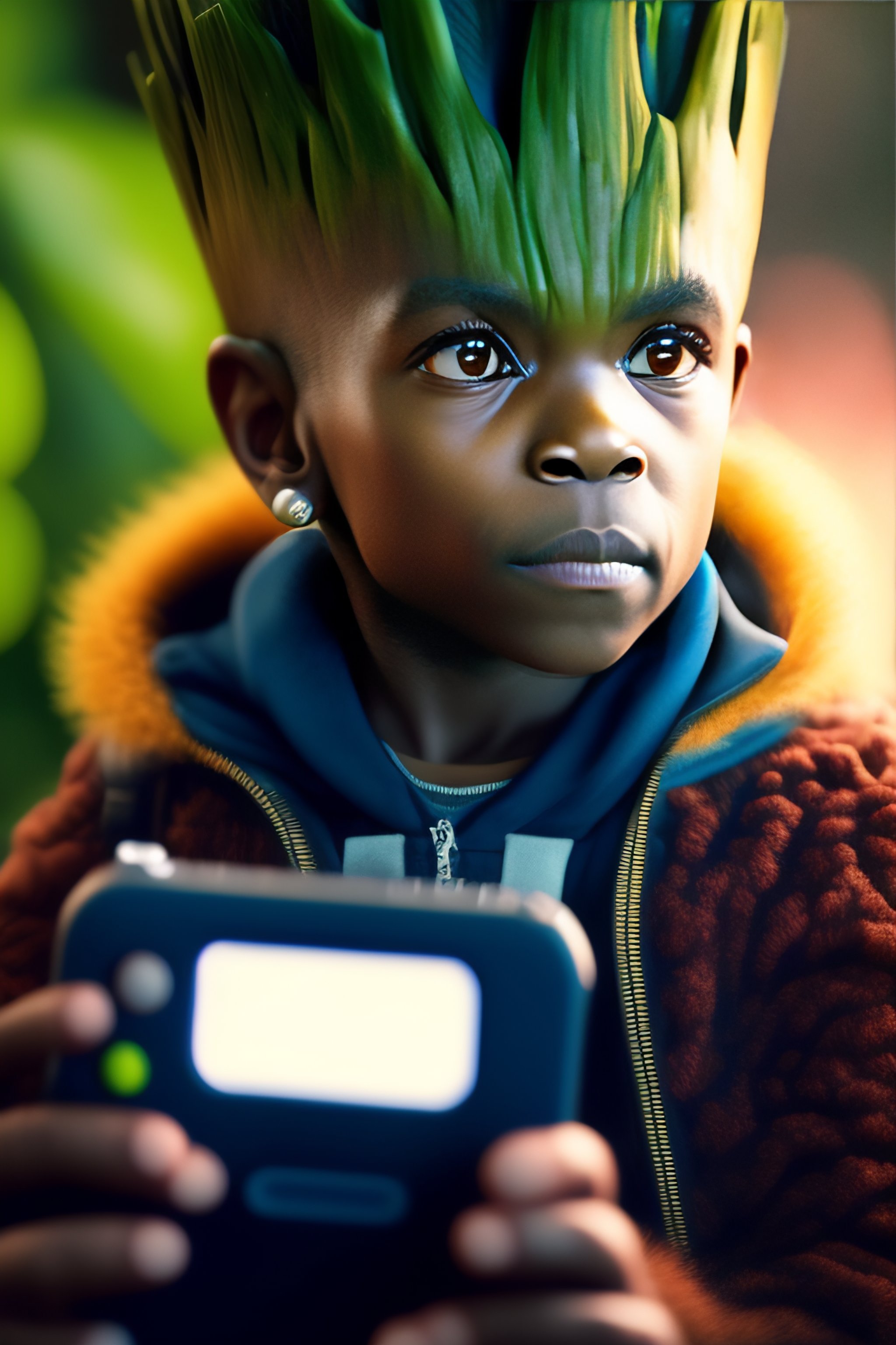 Lexica - Groot playing on his gameboy