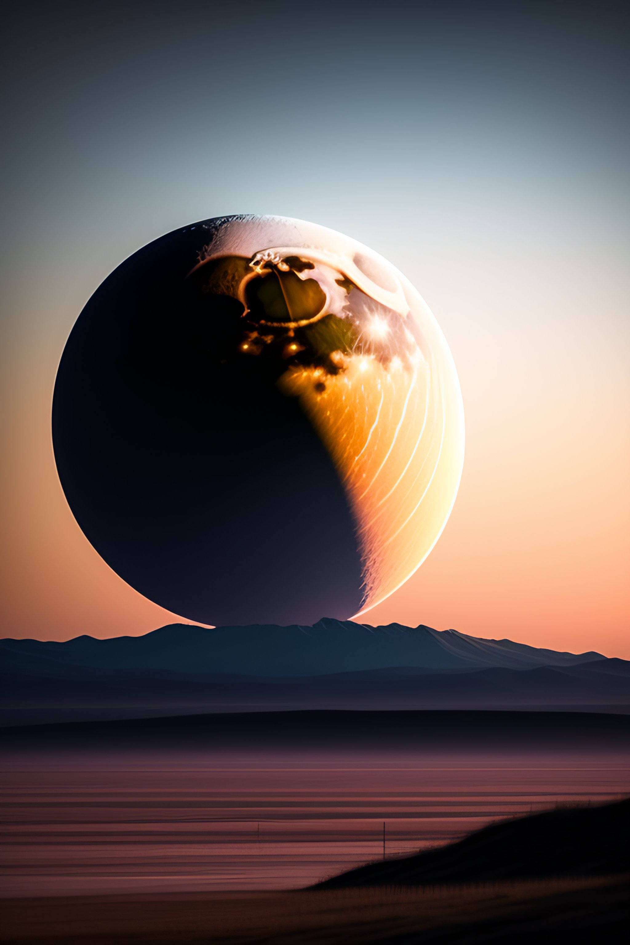 Lexica - Inspiring simplistic full moon view from earth, super realistic