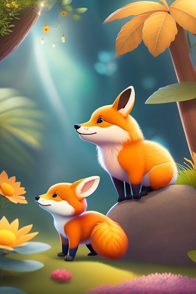 Lexica - In the Enchanted Forest, brave fox Finn and curious rabbit ...