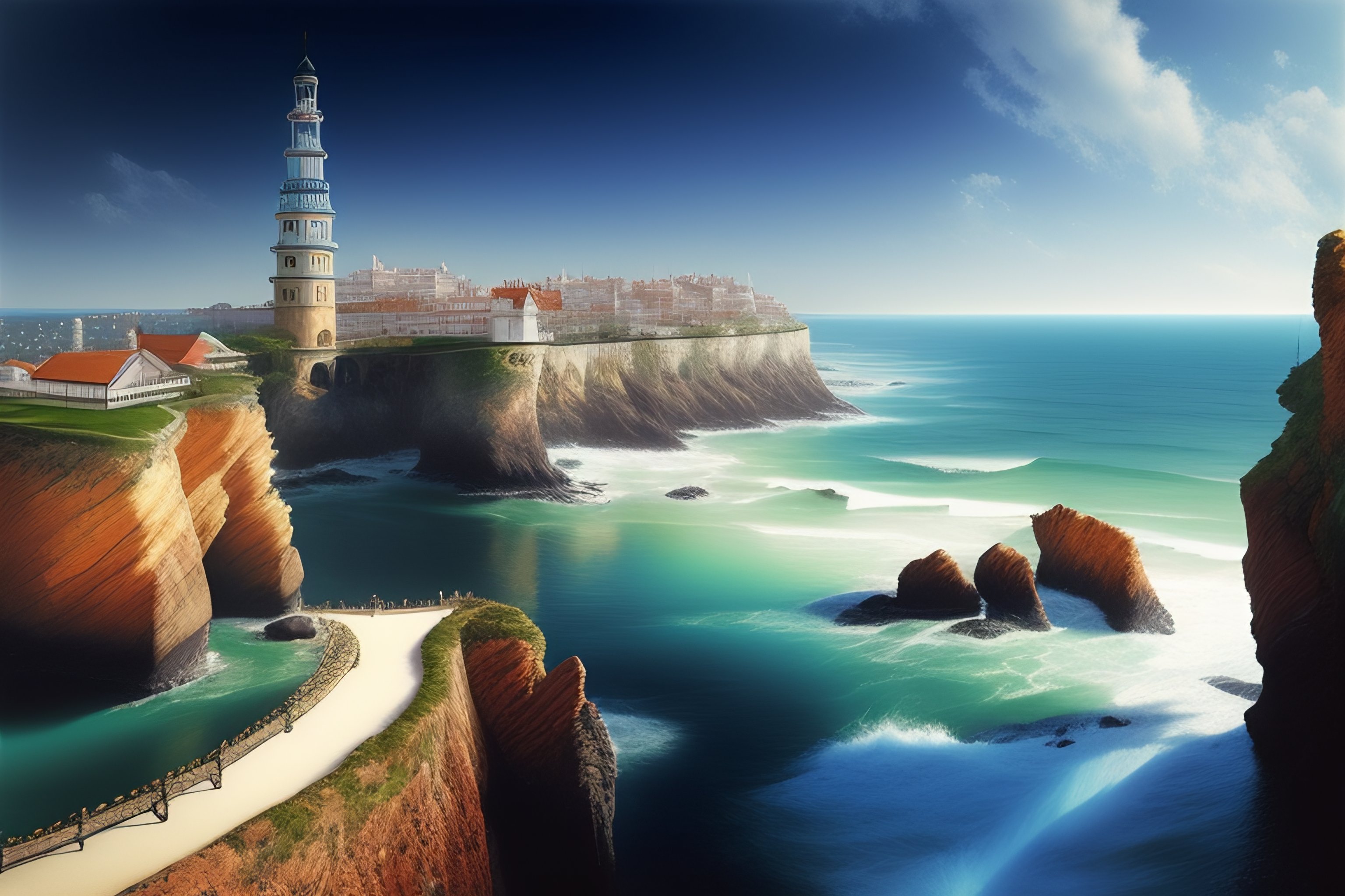 Lexica - Beautiful fantasy city beside the ocean by Alan Lee ...