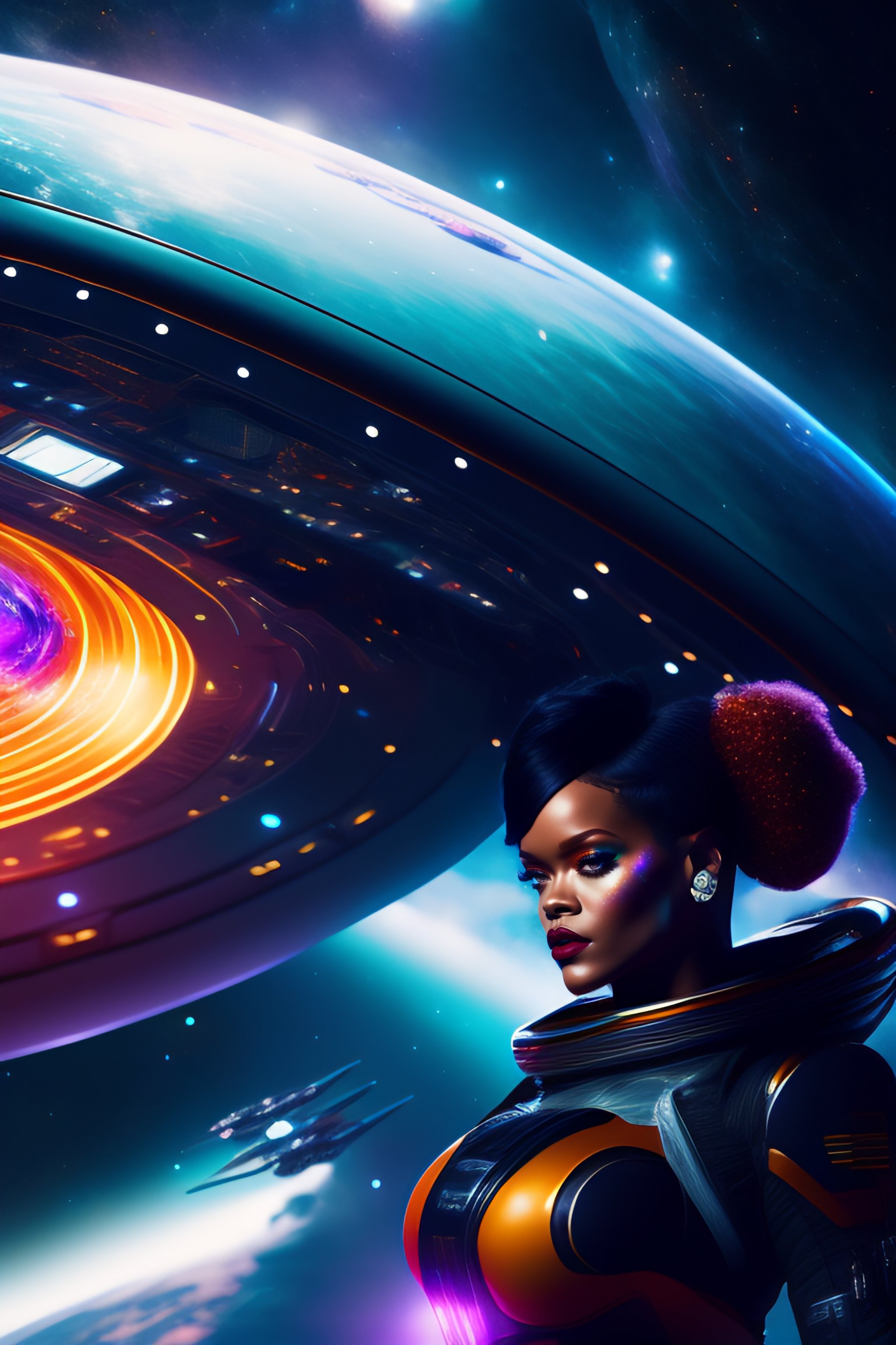 Lexica - Rihanna Fenty, the singer, rapper, is in space flying a high ...