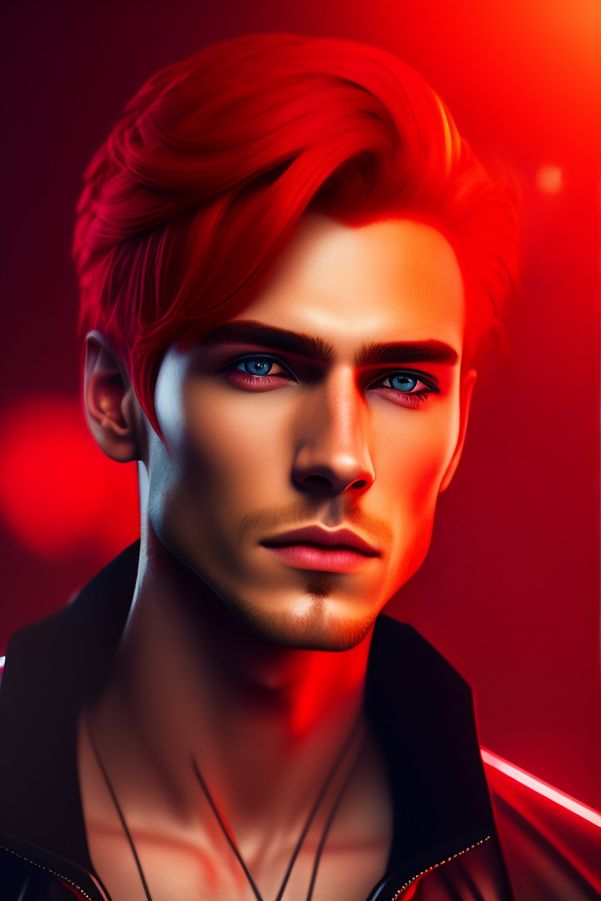 Lexica - Effeminite guy, white medical patch on one eye, red hair, red ...