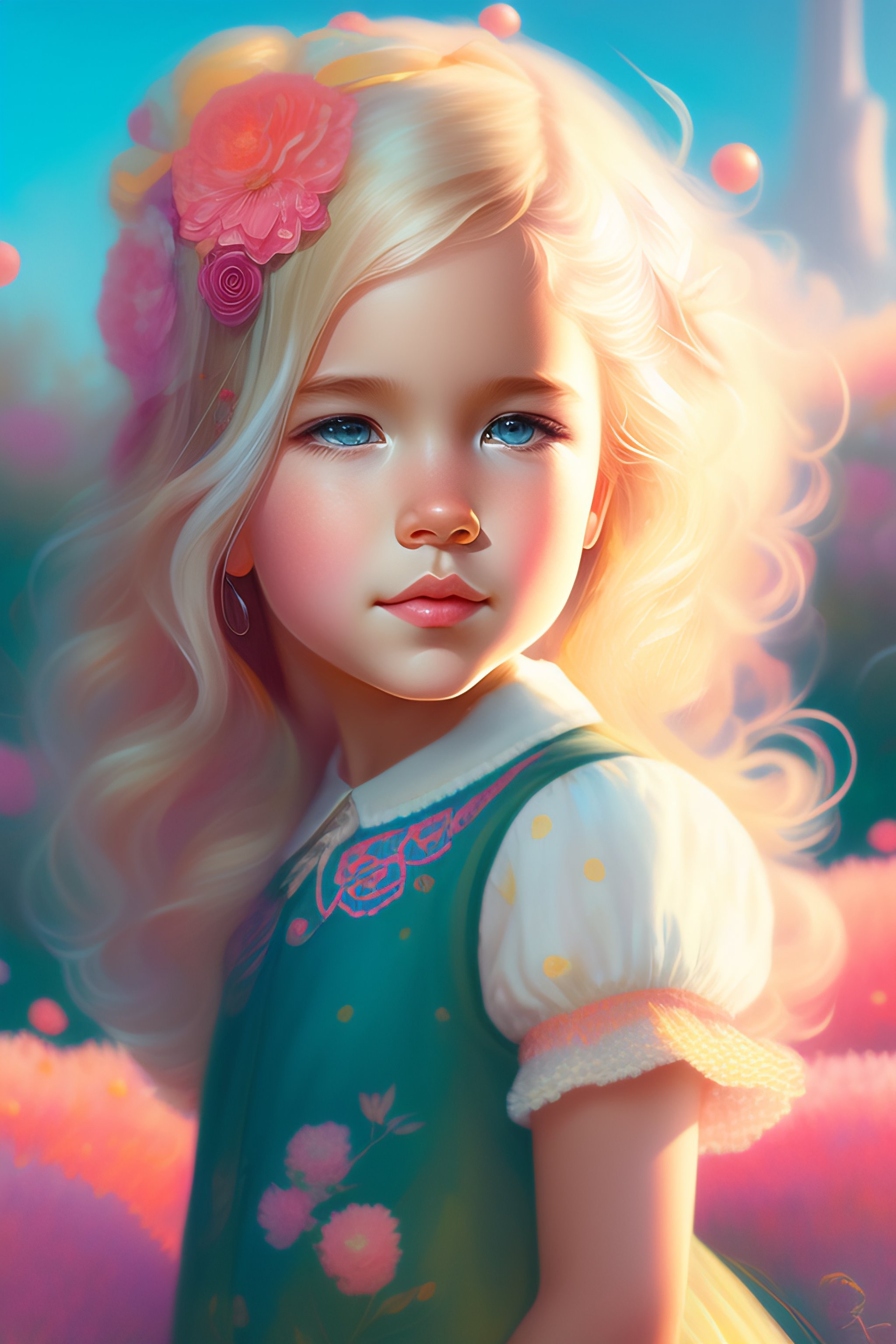 Lexica - "harmony golden glimmering blonde haired cute little girl ...