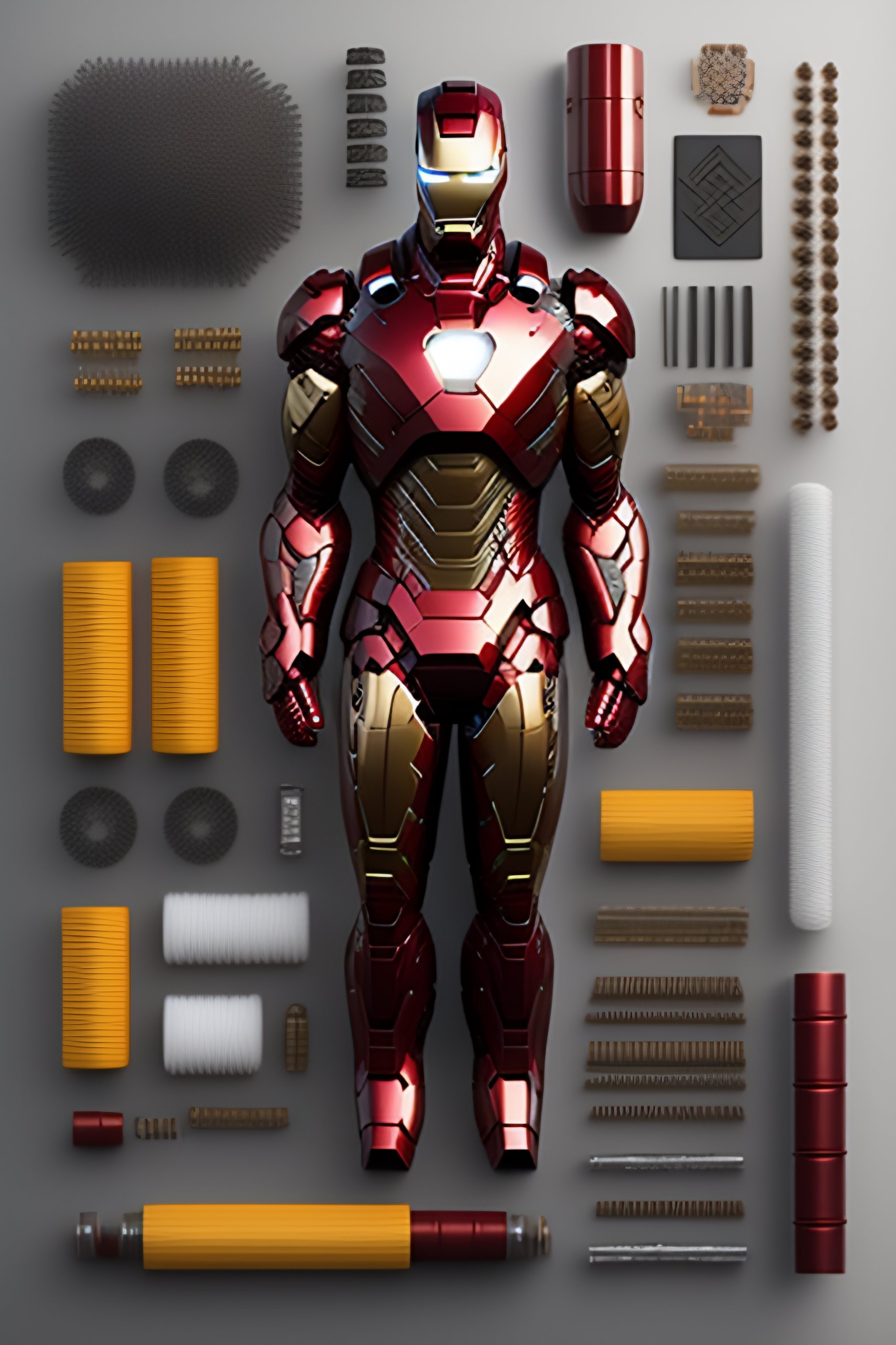 Lexica - Ironman, Costumes and mechanical parts, Knolling, Knolling ...