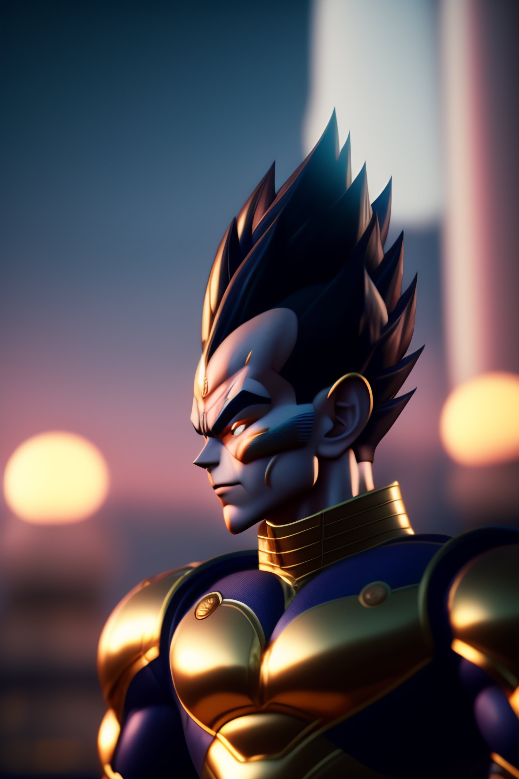 Lexica - Vegeta meditating on top of a japanese building , octane 3d ...