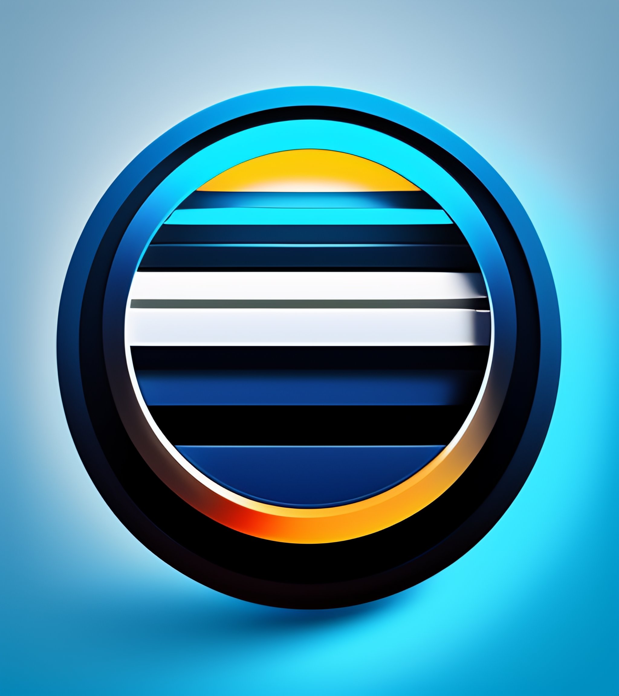 Lexica - Flat vector design, minimal, simple bold circular logo in blue ...