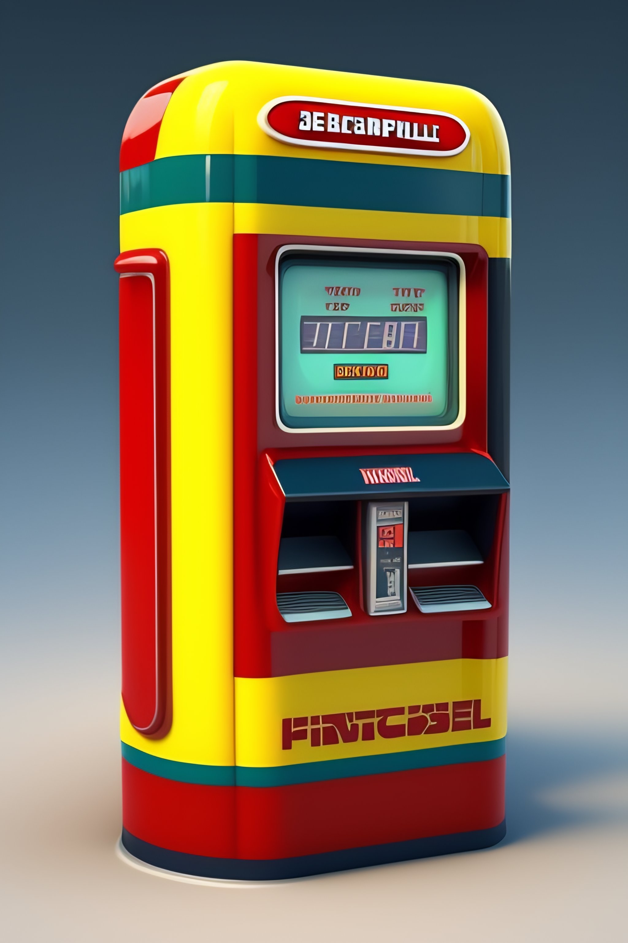 Lexica - 3d pixel retro cute gas pump rendering.