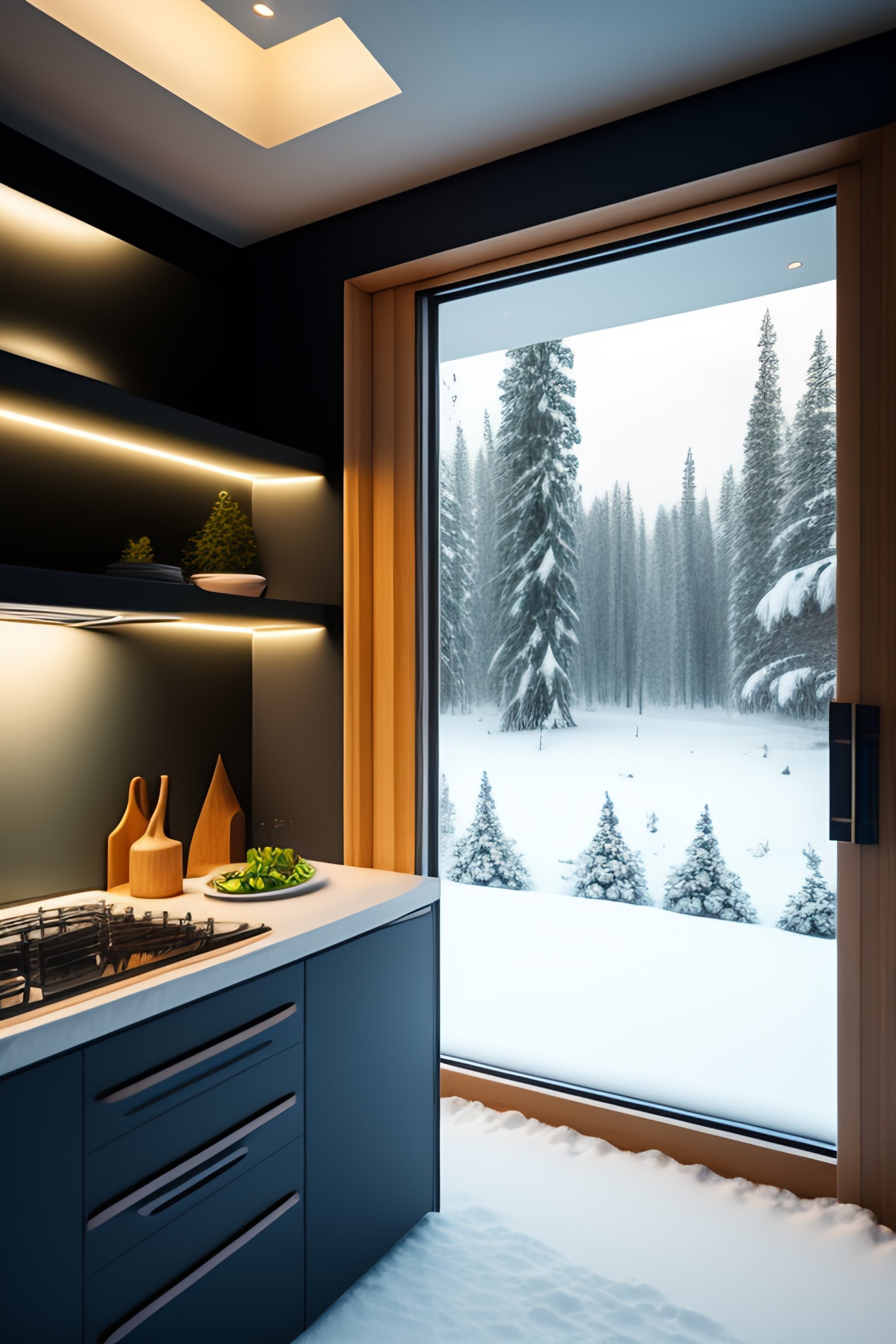 Lexica - Modern snow kitchen futuristic view