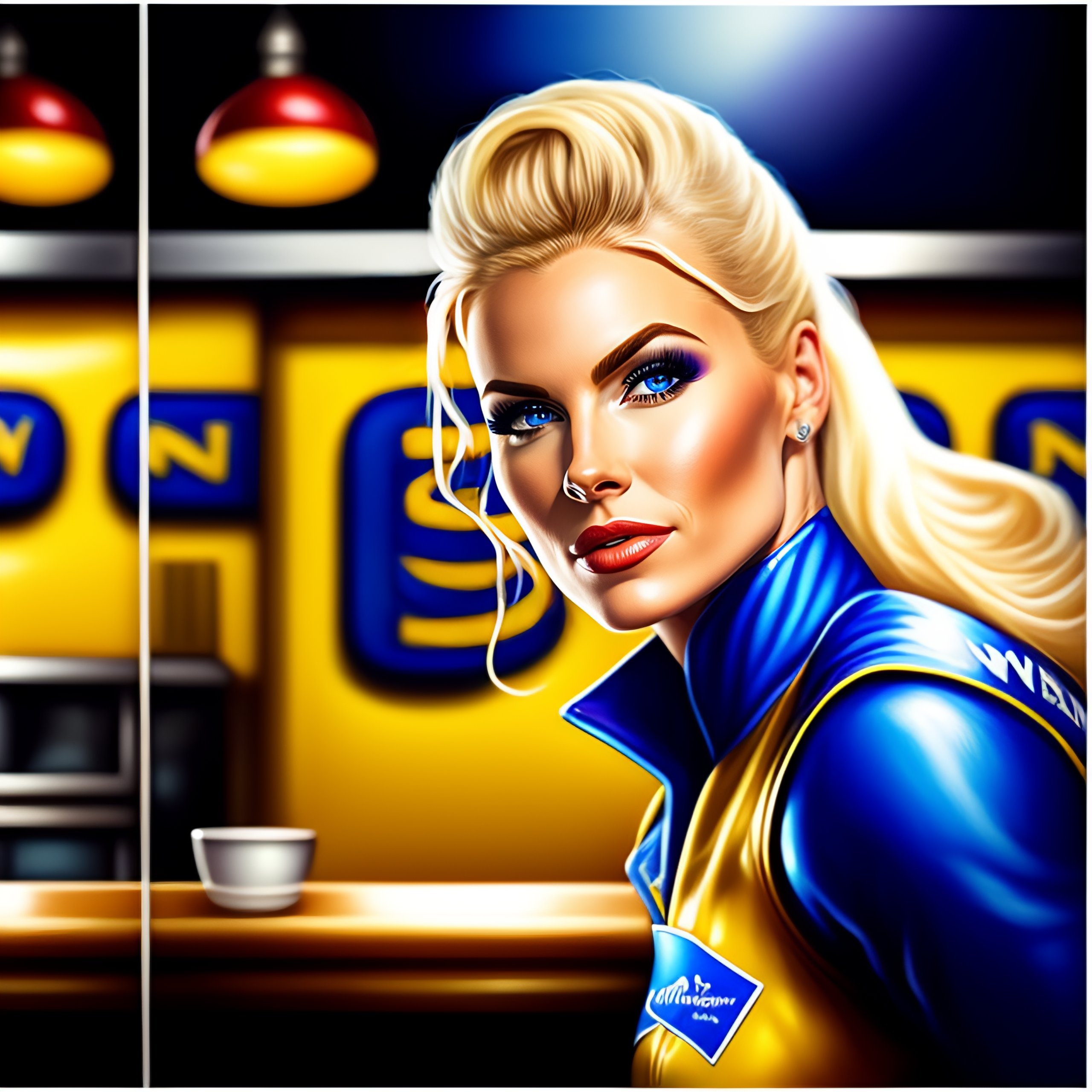Lexica - Fighting mad, badass blonde superhero waitress "Wendy" in a ...