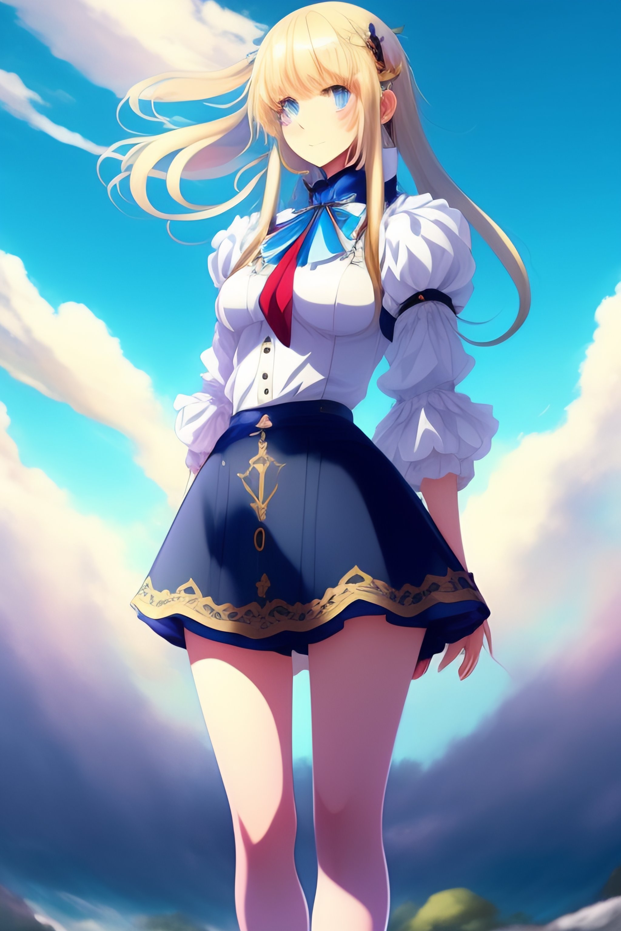Lexica - FGO anime girl Blond, long hair, blue eyes and a pretty smile ...