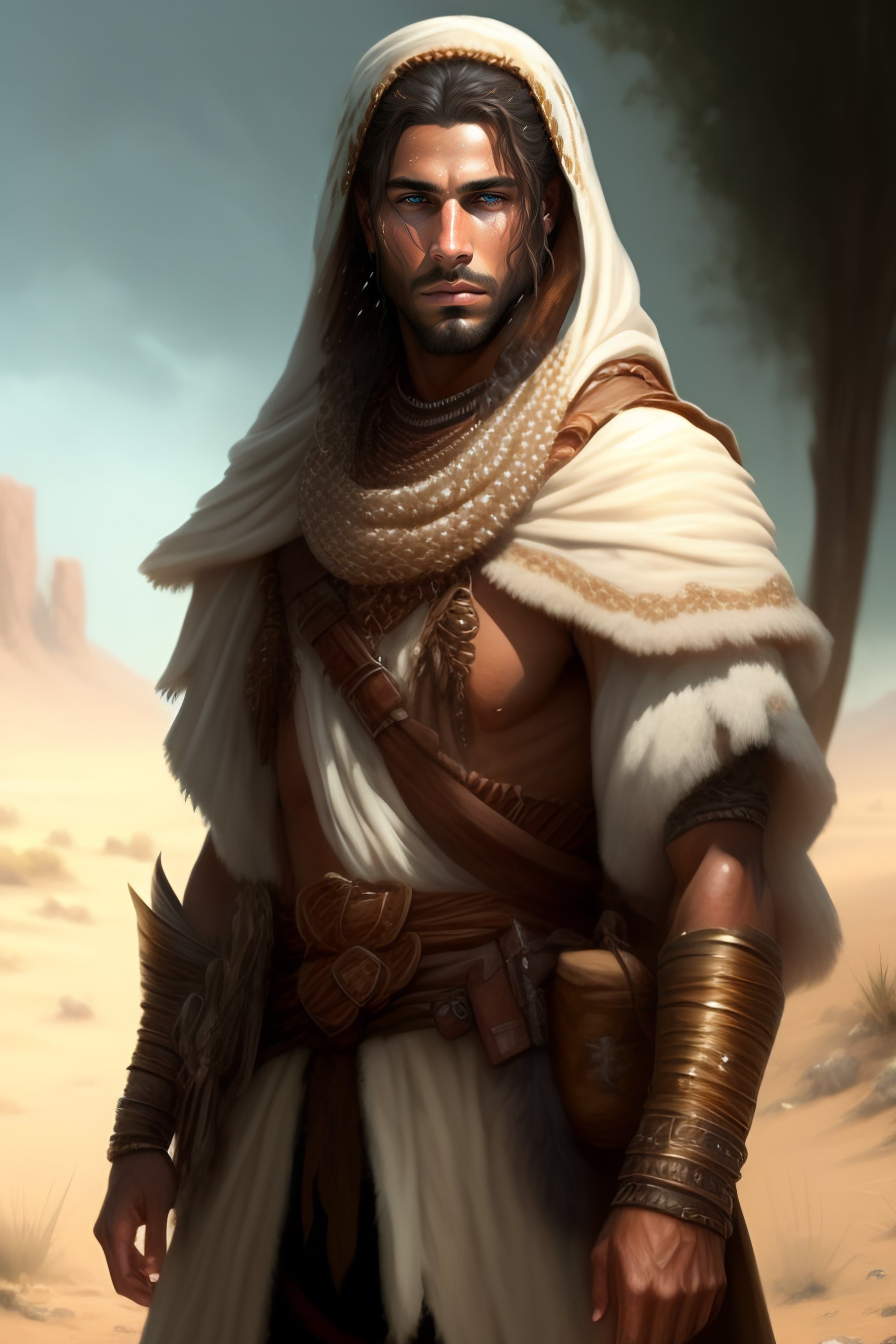 Lexica - A full body portrait of a beautiful soldiers quarter bedouin ...