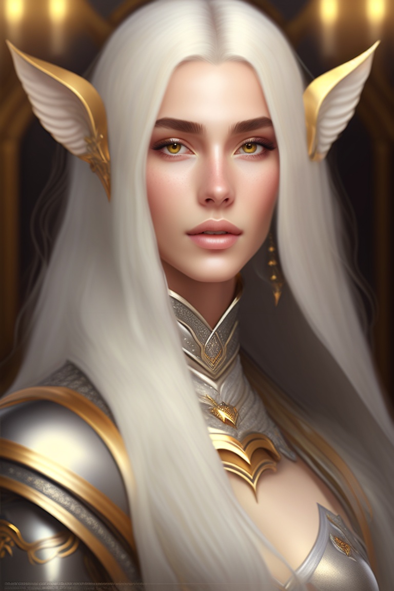 Lexica - Light Elf, high growth, Long hair, light silver hair ...