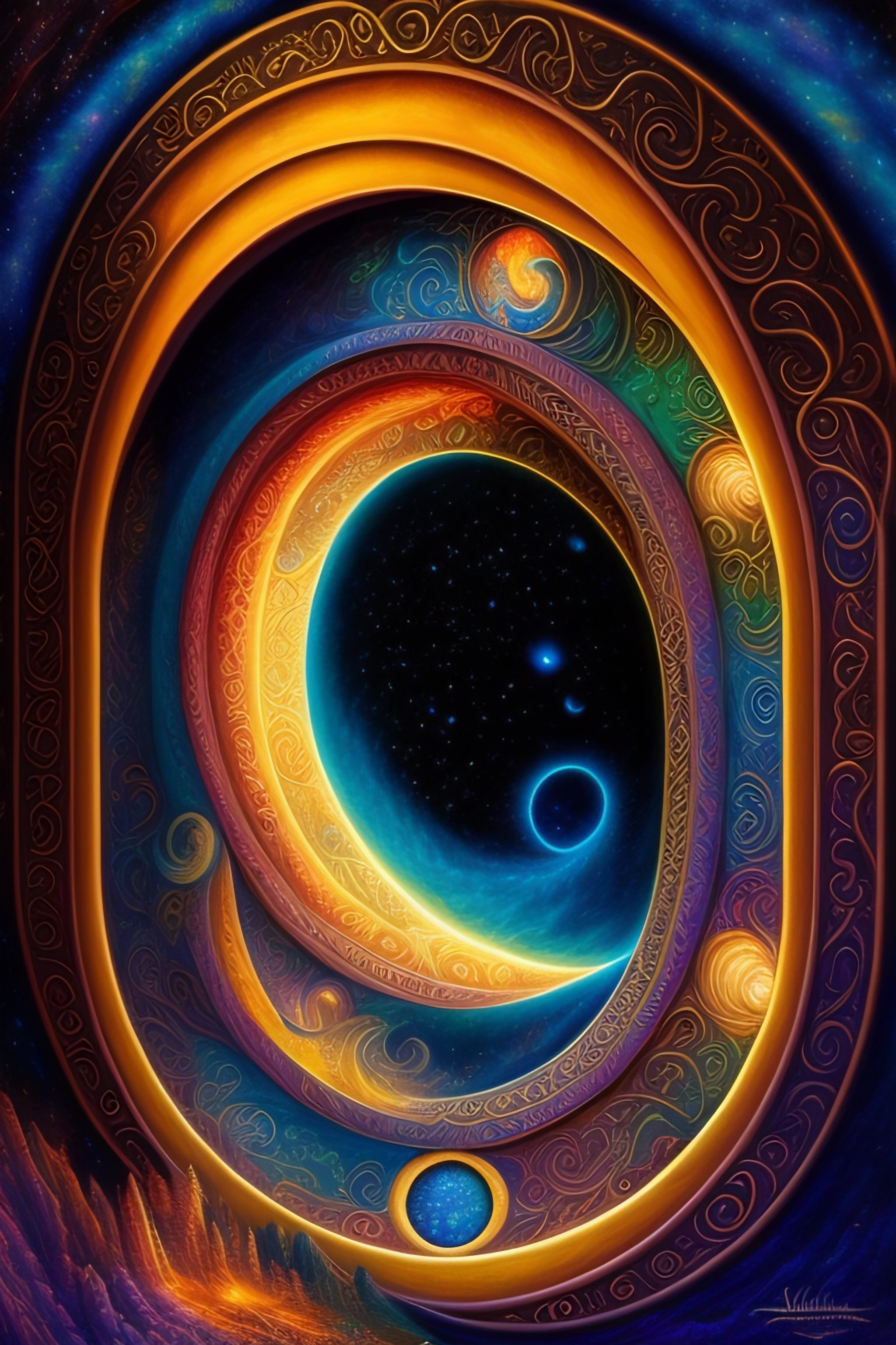 Lexica - Keyhole, ultima moongate, wonderland portal, mixed media ...