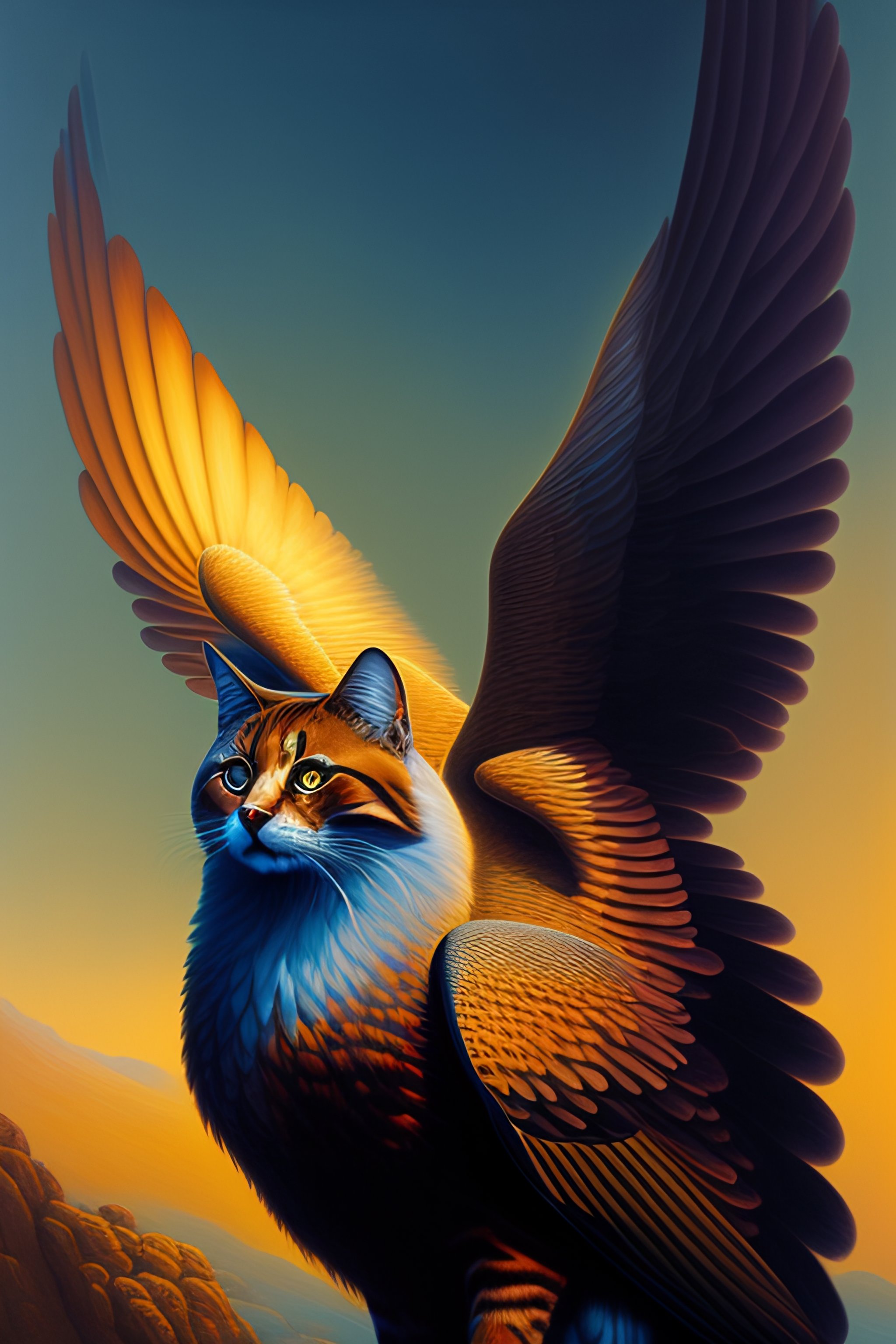 Lexica - Painting of hybrid cat and ( ( ( ( ( eagle ) ) ) ) ) fused ...