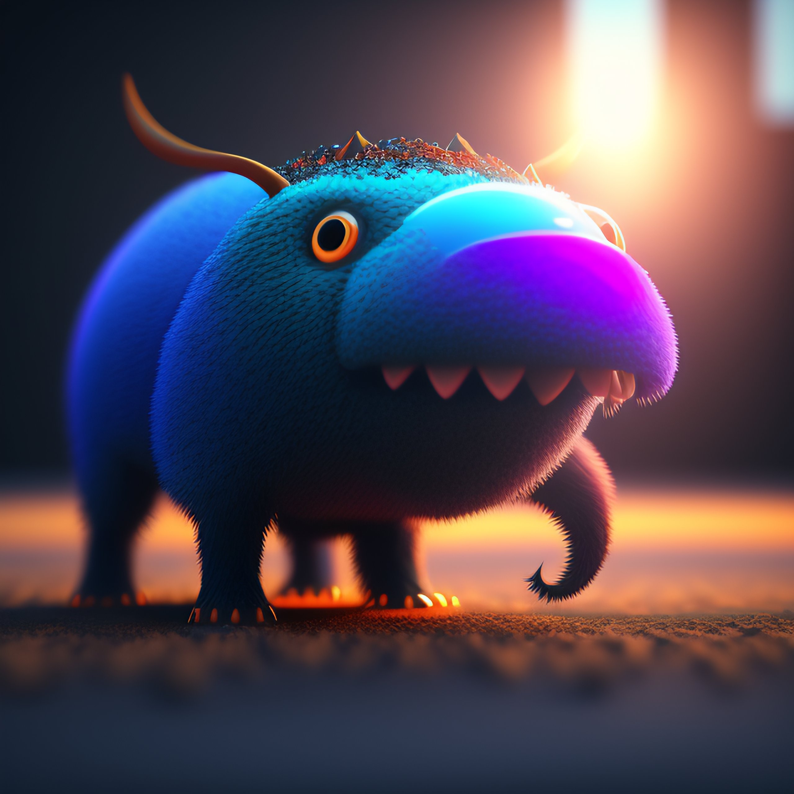 Lexica - C4D render of a monster made out of camera lenses