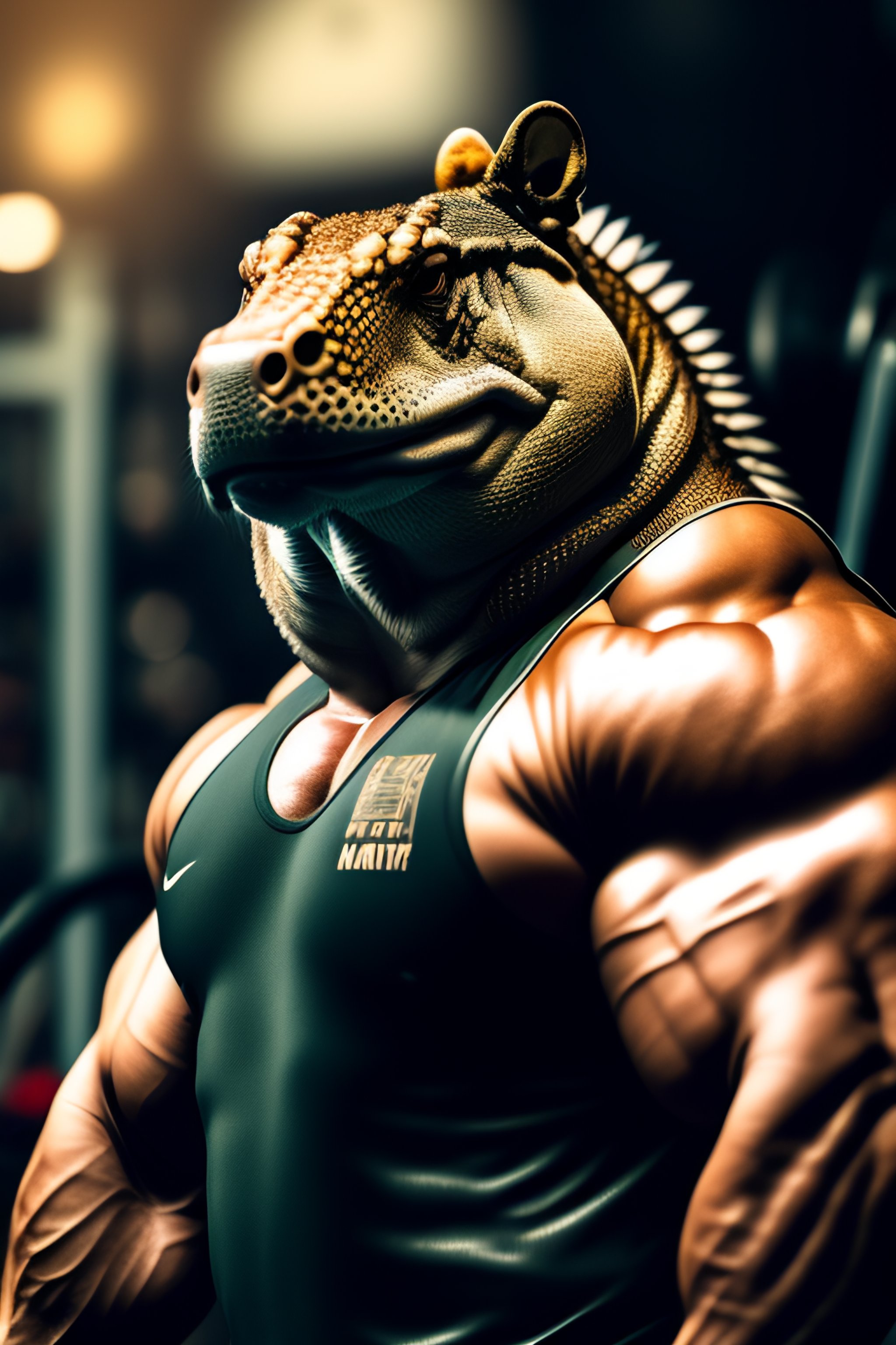 Lexica - A portrait of an anthropomorphic alligator, thick, chonky ...